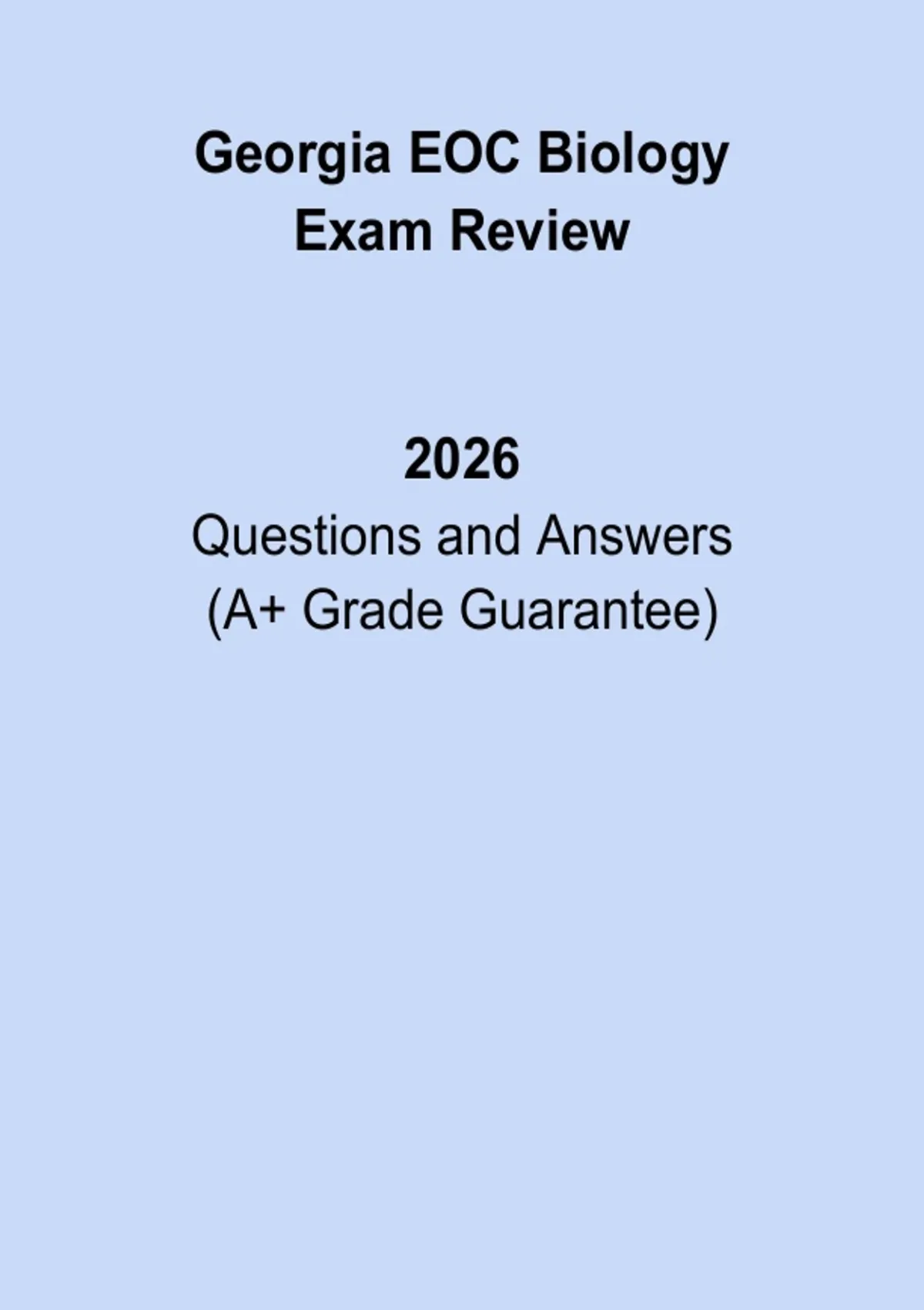 Georgia EOC Biology Exam Review 2026 | Complete Study Guide & Practice ...