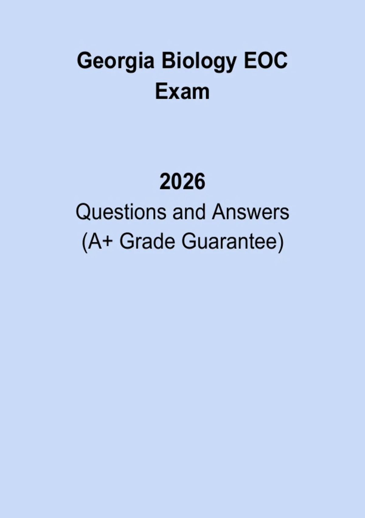 Georgia Biology EOC Exam 2026 | Complete End of Course Study Guide ...