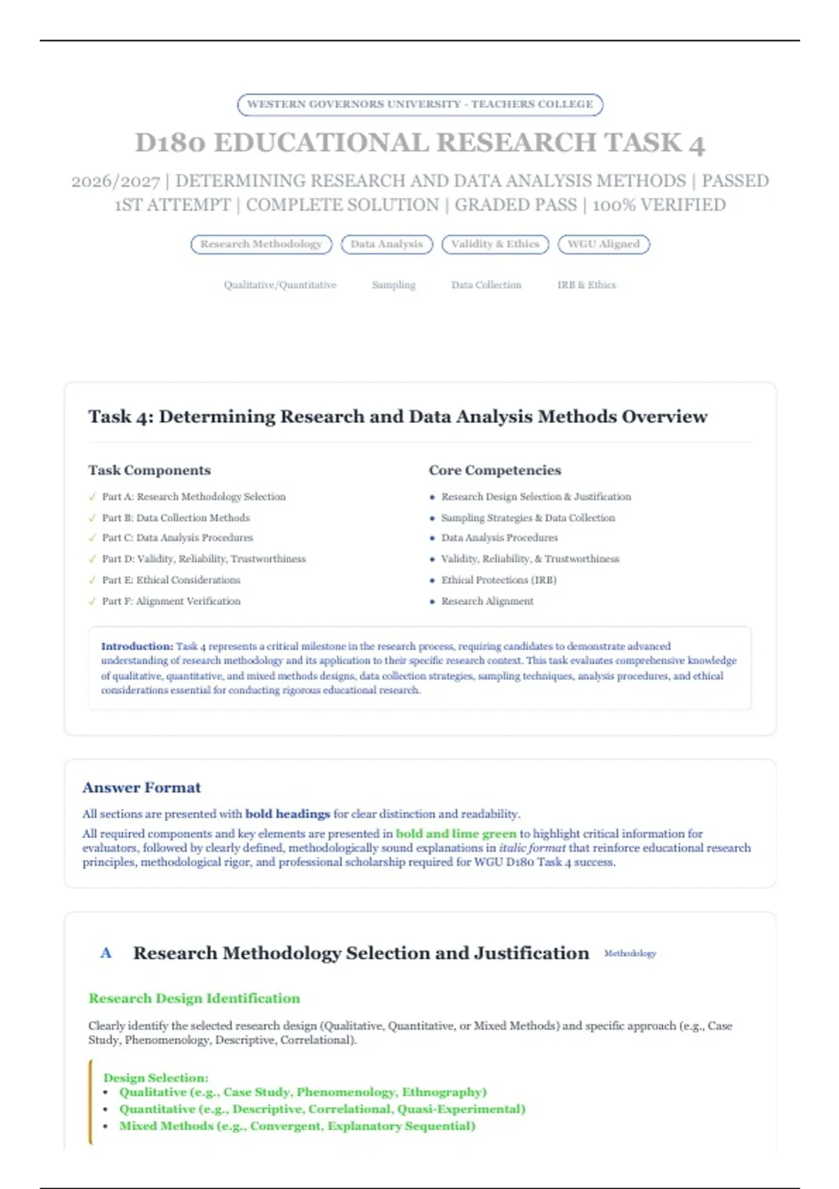 D180 Educational Research Task 4 – Determining Research and Data ...