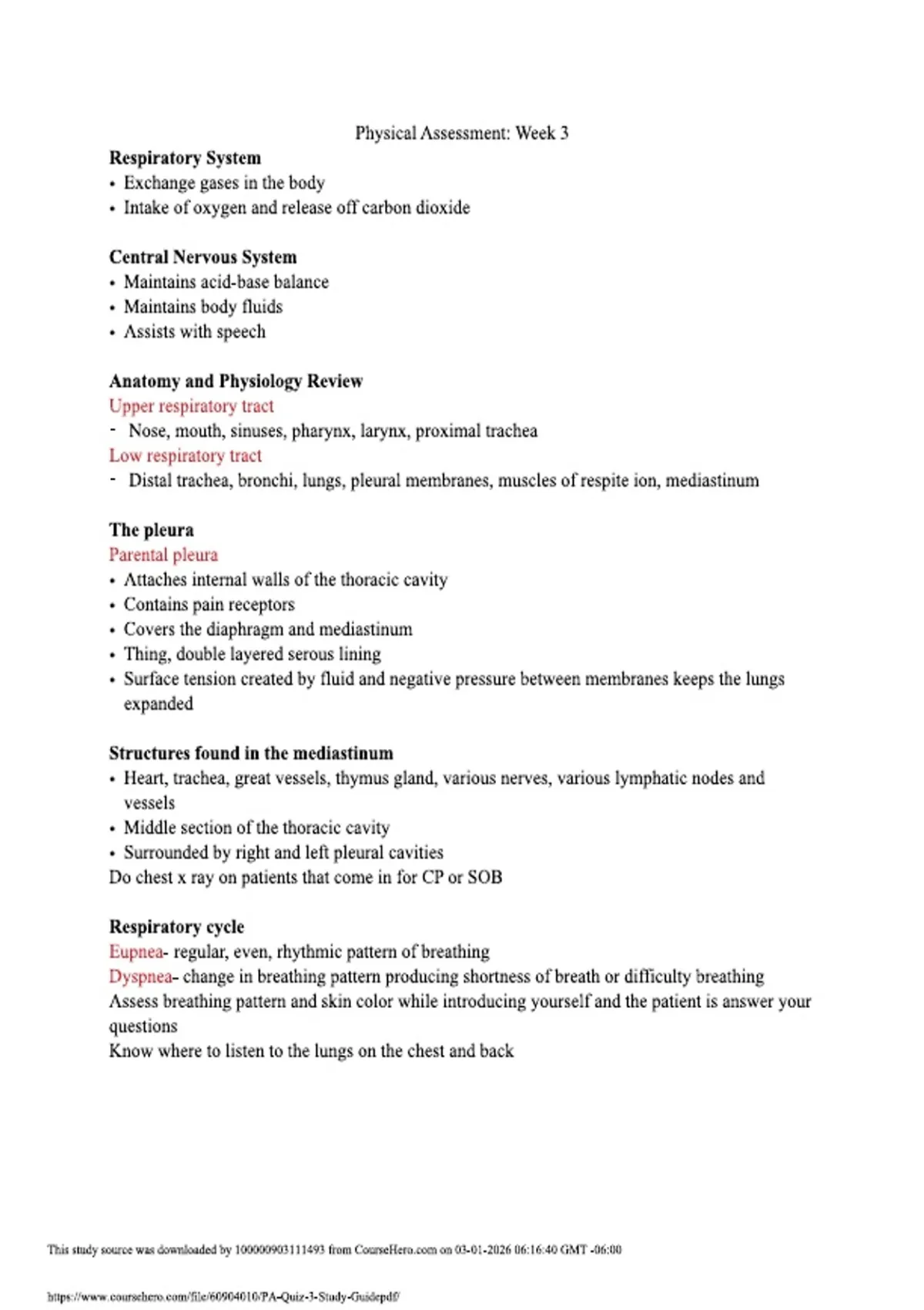 NURS 190|PA Quiz 3 Study Guide| Questions and answers | Updated RATED ...