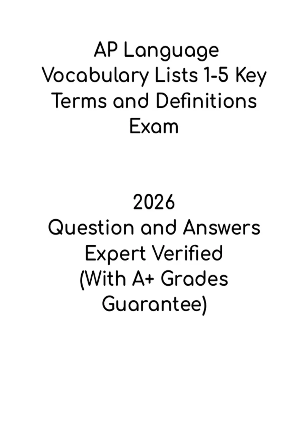 AP Language Vocabulary Lists 1–5 Study Guide 2026 | Key Terms ...