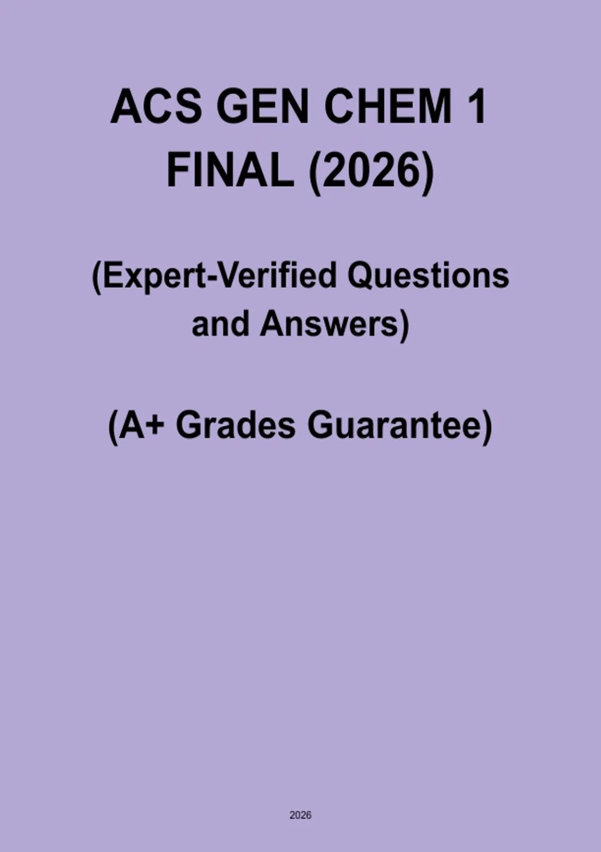 ACS General Chemistry 1 Final Exam 2026 PDF – Complete Practice Test ...