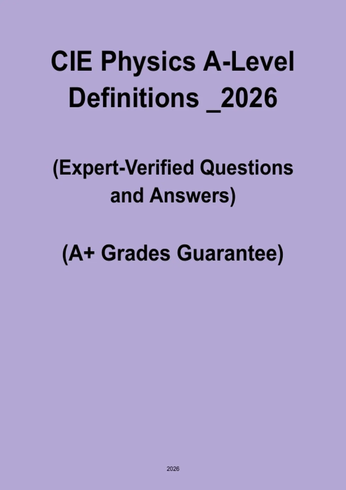 CIE A-Level Physics Definitions 2026 PDF – Complete Cambridge Physics ...