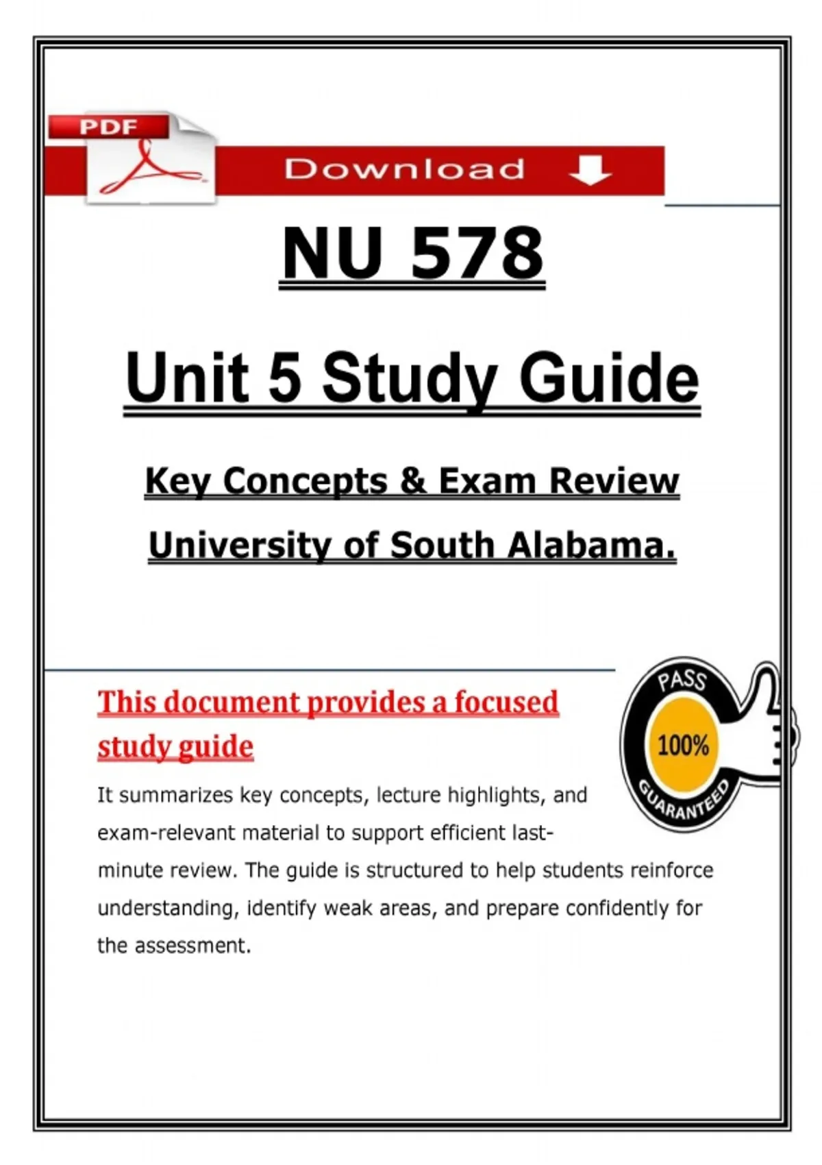 NU 578 Unit 5 Study Guide | 2026/2027 | Key Concepts & Exam Review ...