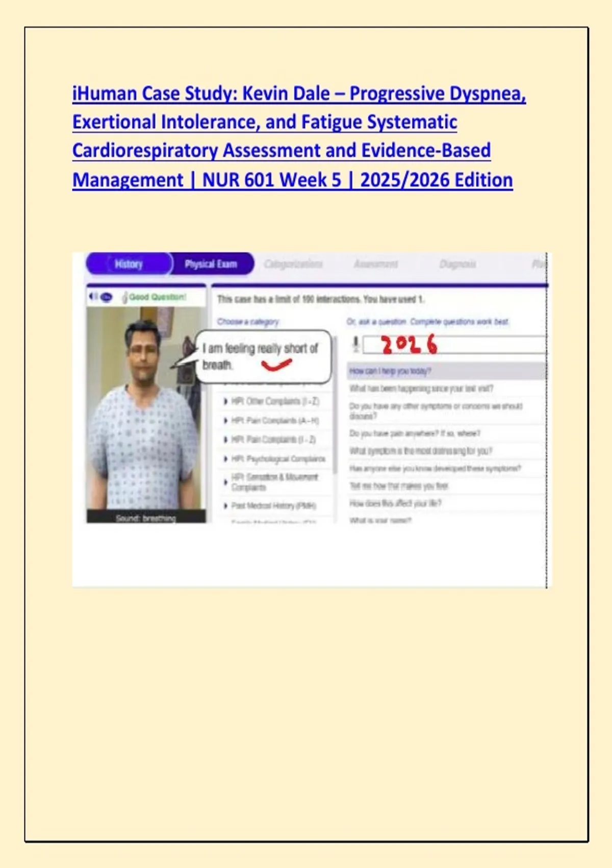 iHuman Case Study: Kevin Dale – Progressive Dyspnea, Exertional ...