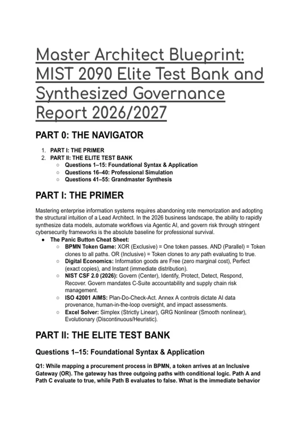 MIST 2090 Elite Test Bank & Master Architect Blueprint (2026/2027 ...