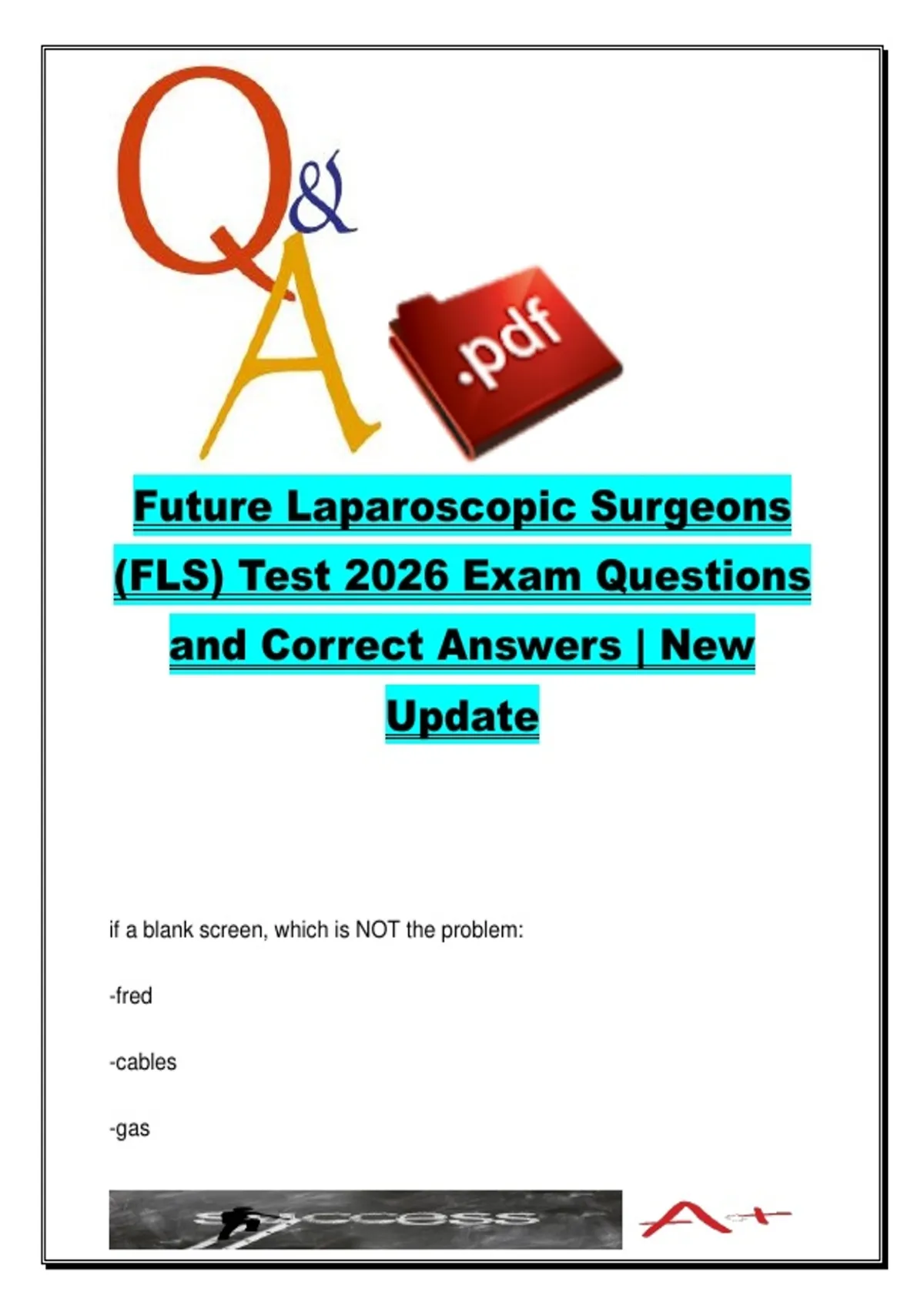 FLS Practice Exam Questions (45) – Pneumoperitoneum, Trocar Placement ...