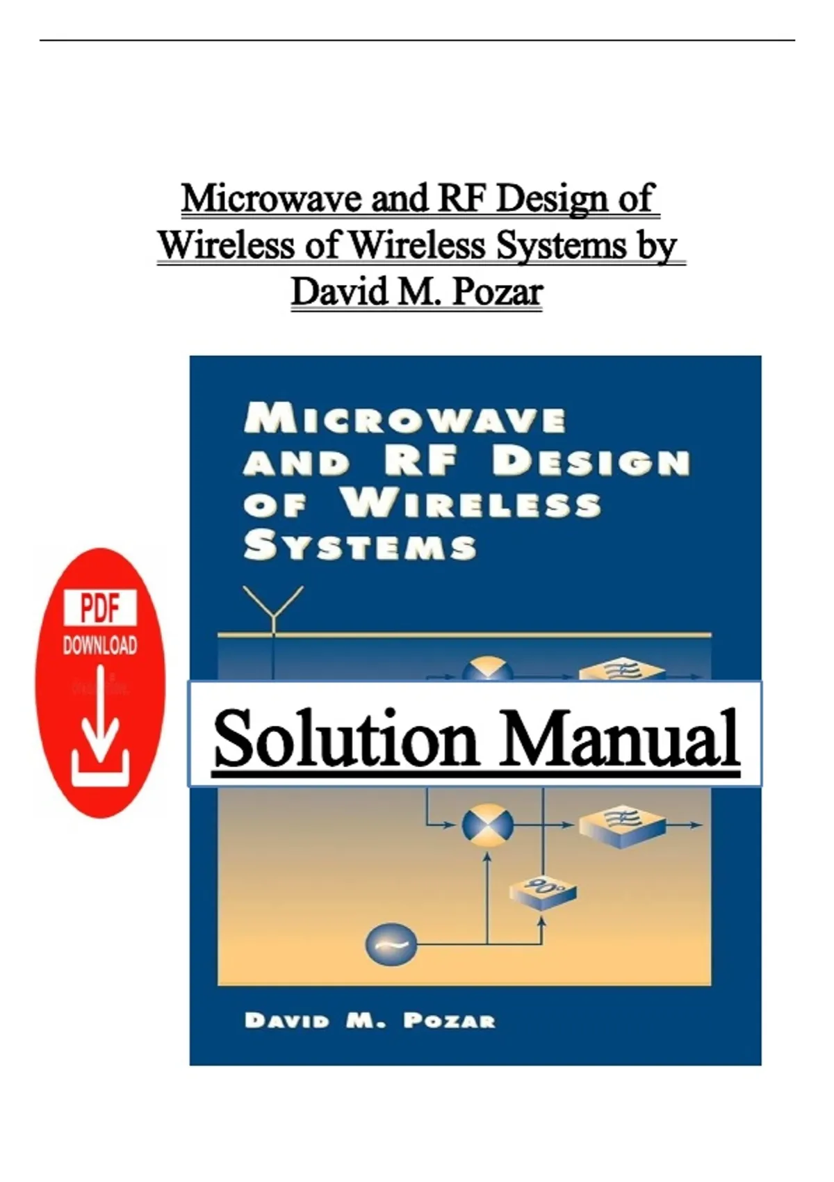 Solutions Manual – Microwave and RF Design of Wireless Systems by David ...