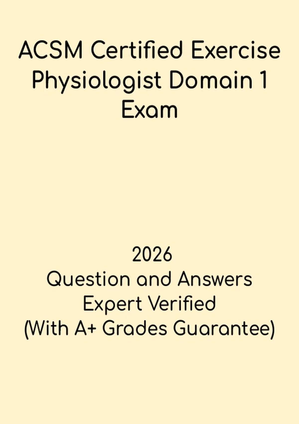 ACSM Certified Exercise Physiologist Domain 1 Study Guide | CEP Exam ...