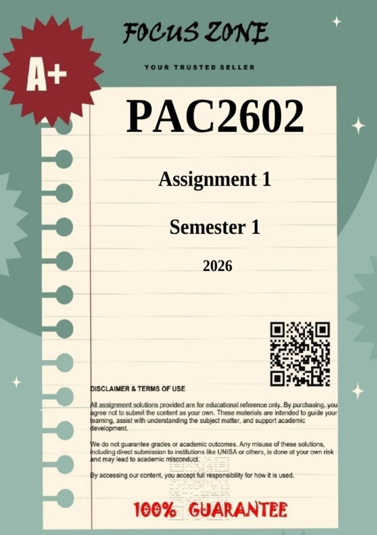 PAC2602 Assignment 1 Semester 1 |COMPLETE ANSWERS|2026 - Paralegal ...