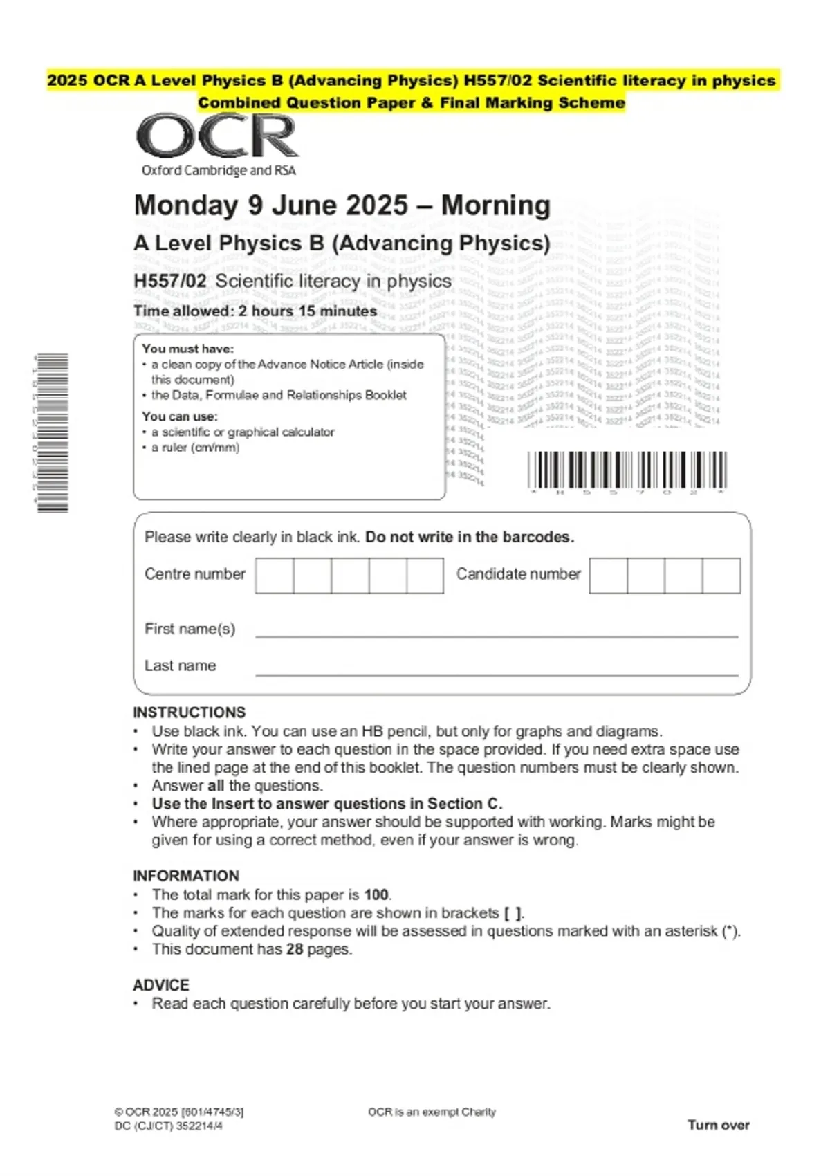 2025 OCR A Level Physics B Advancing Physics H557 02 Scientific 2025-ocr-a-level-physics-b-advancing-physics-h557-02-scientific