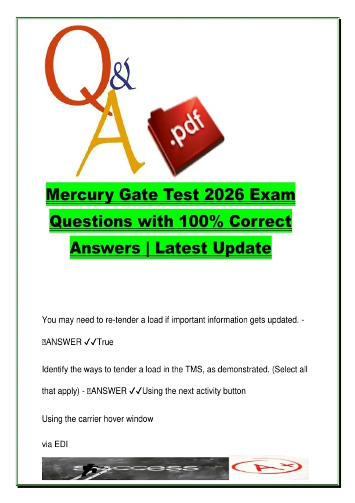 MercuryGate TMS Certification Exam 2026 (TMS-MG-101) – 120 Questions ...