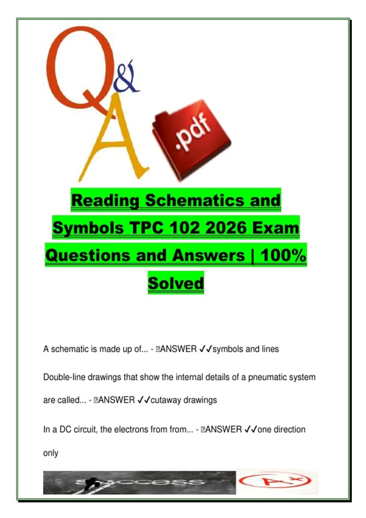 Reading Schematics & Symbols Exam 2026 (TPC-102) – 80 Questions ...