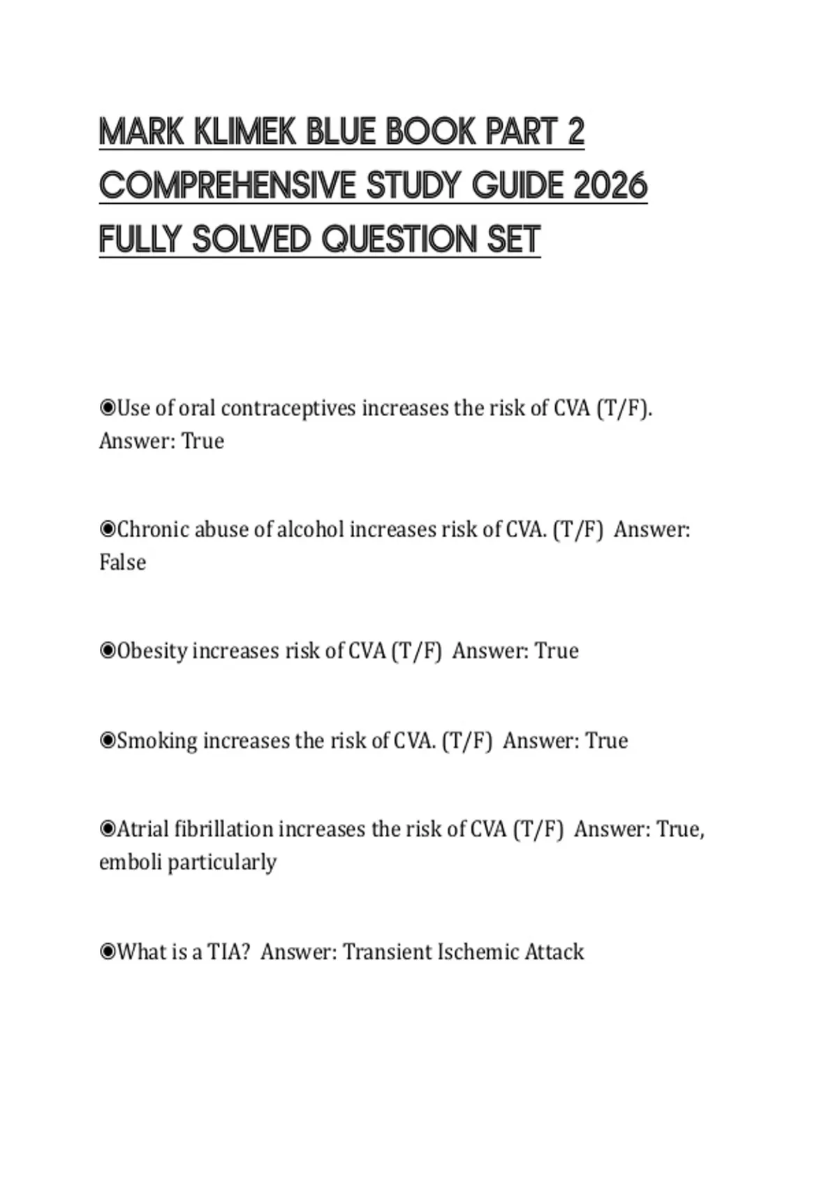 MARK KLIMEK BLUE BOOK PART 2 COMPREHENSIVE STUDY GUIDE 2026 FULLY ...