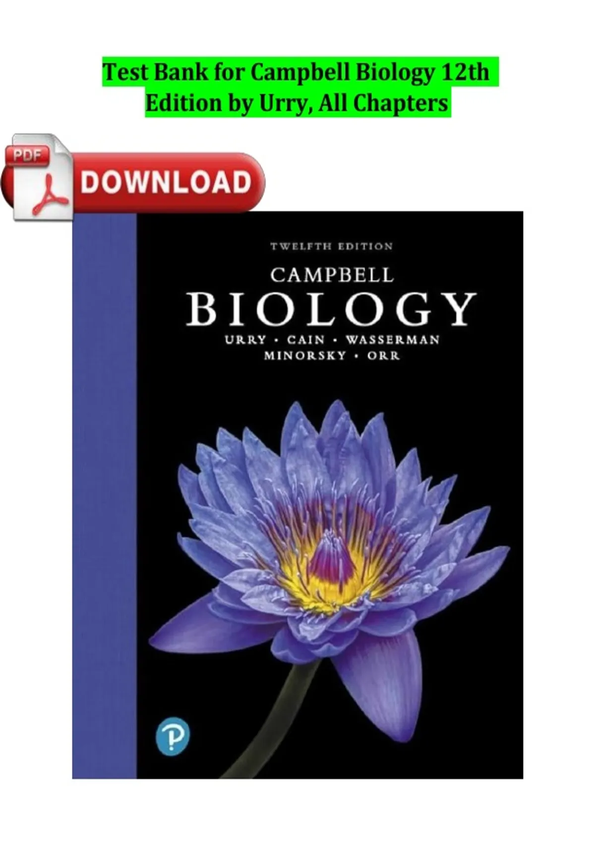 Campbell Biology (12th Edition) by Urry – Complete Test Bank All ...