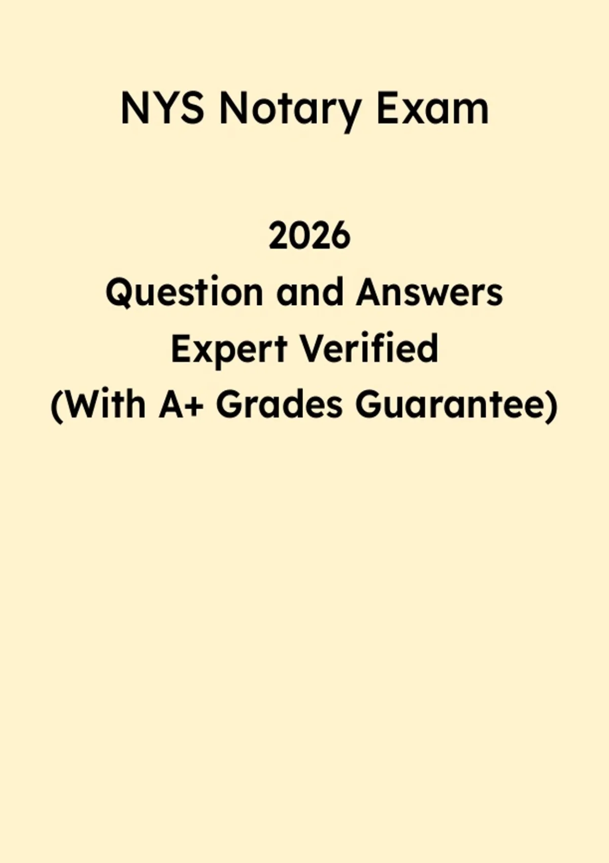 NYS Notary Exam Questions & Answers 2026 | New York Notary Public ...