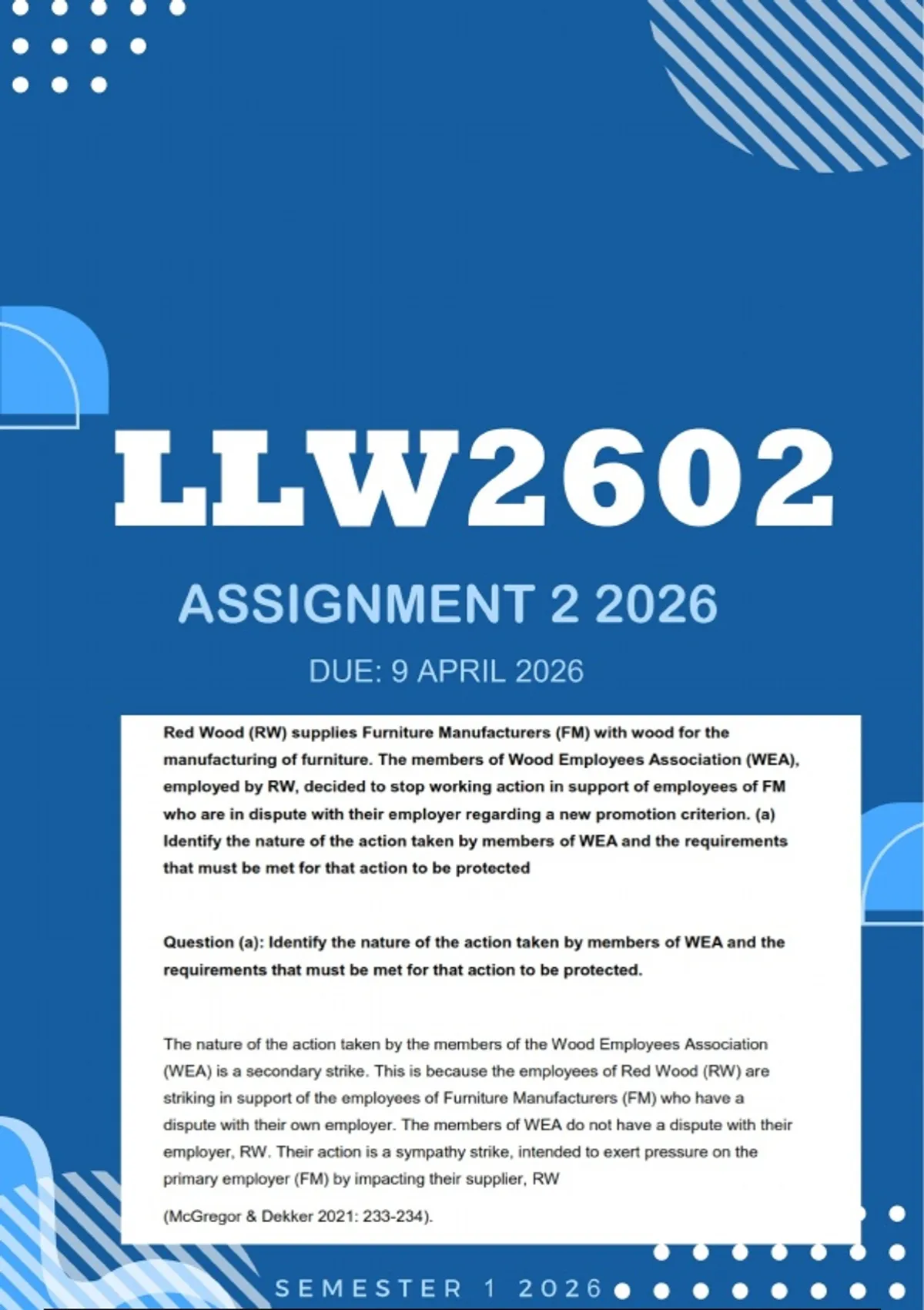 LLW2602 ASSIGNMENT 2 2026 - DISTINCTION | DUE 9 APRIL 2026 - Collective ...