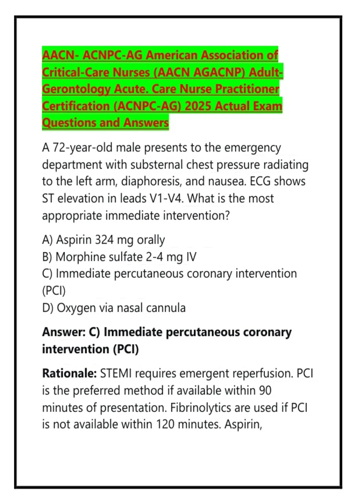 AACN- ACNPC-AG American Association of Critical-Care Nurses (AACN ...