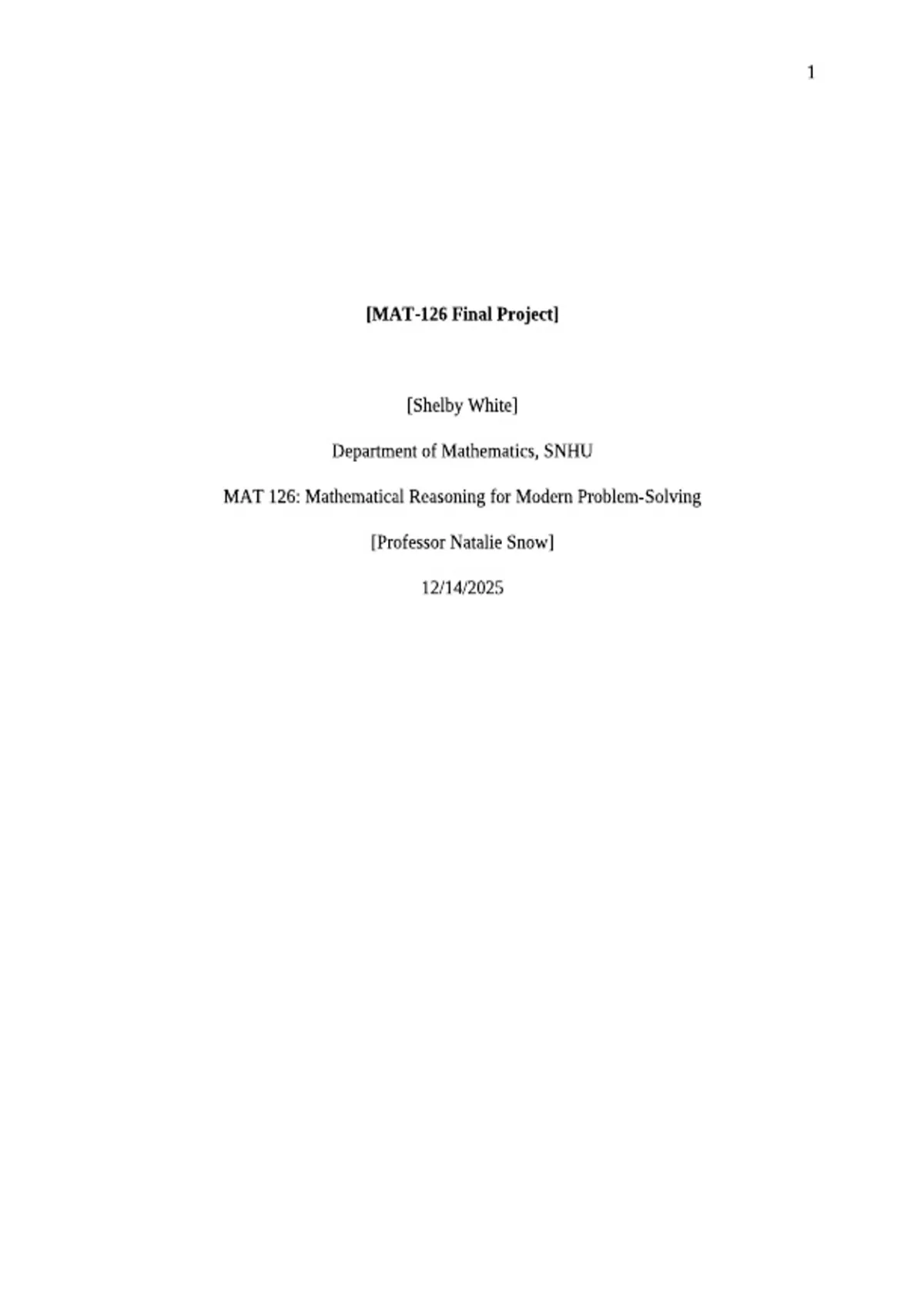 MAT 126 Final Project(M7)- Shelby White| Mathematical Reasoning for ...