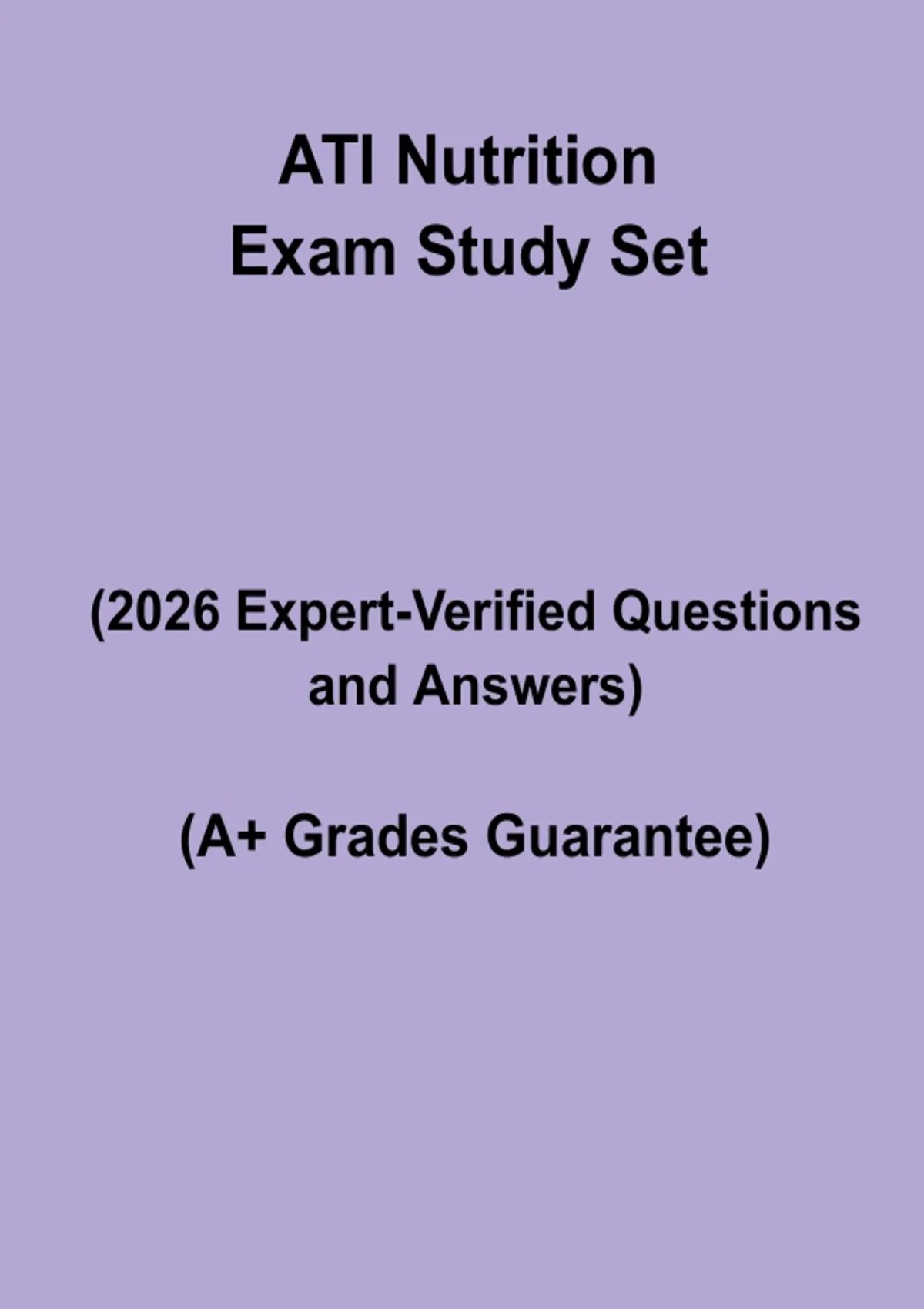 ATI Nutrition Exam 2026 Study Set PDF | High-Yield Notes & Practice ...