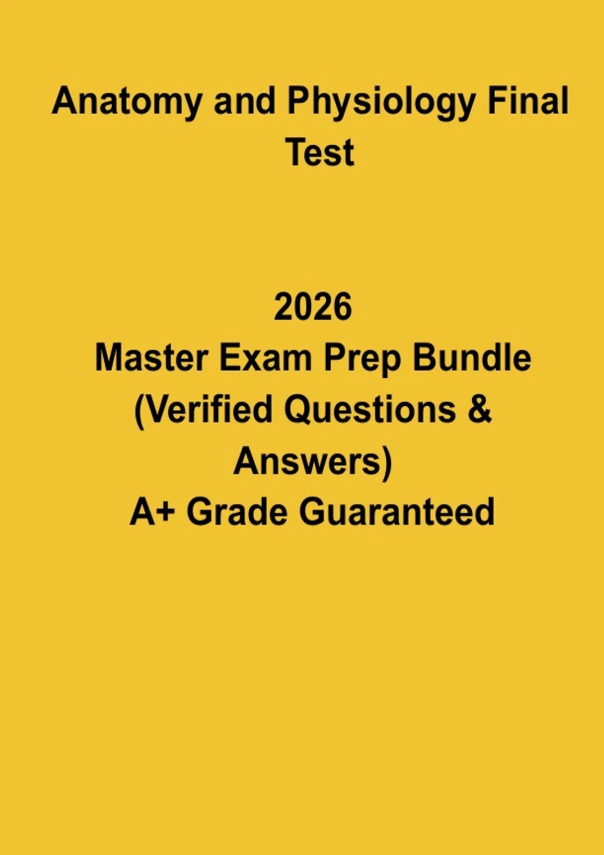 Anatomy & Physiology Final Exam 2026 | Complete Review, Questions ...