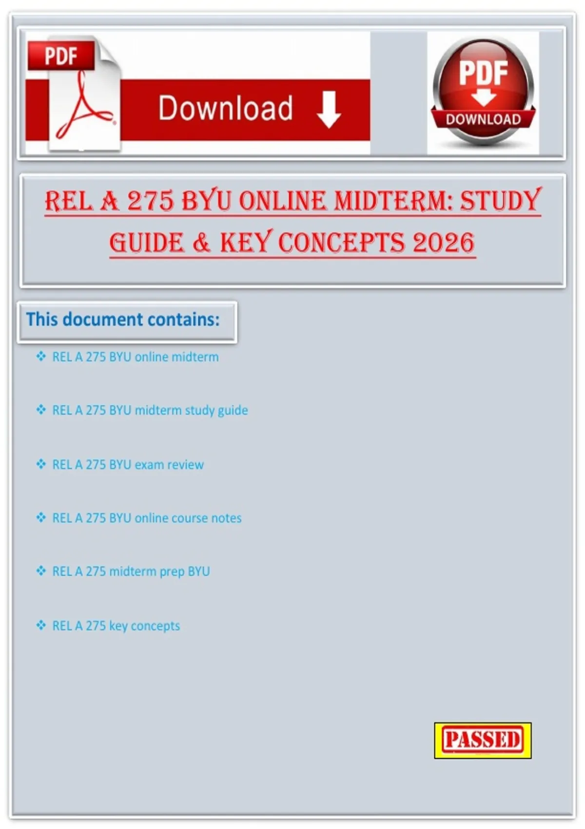 REL A 275 Ultimate Study Bundle (2026–2027) | Midterm, Final Exam ...