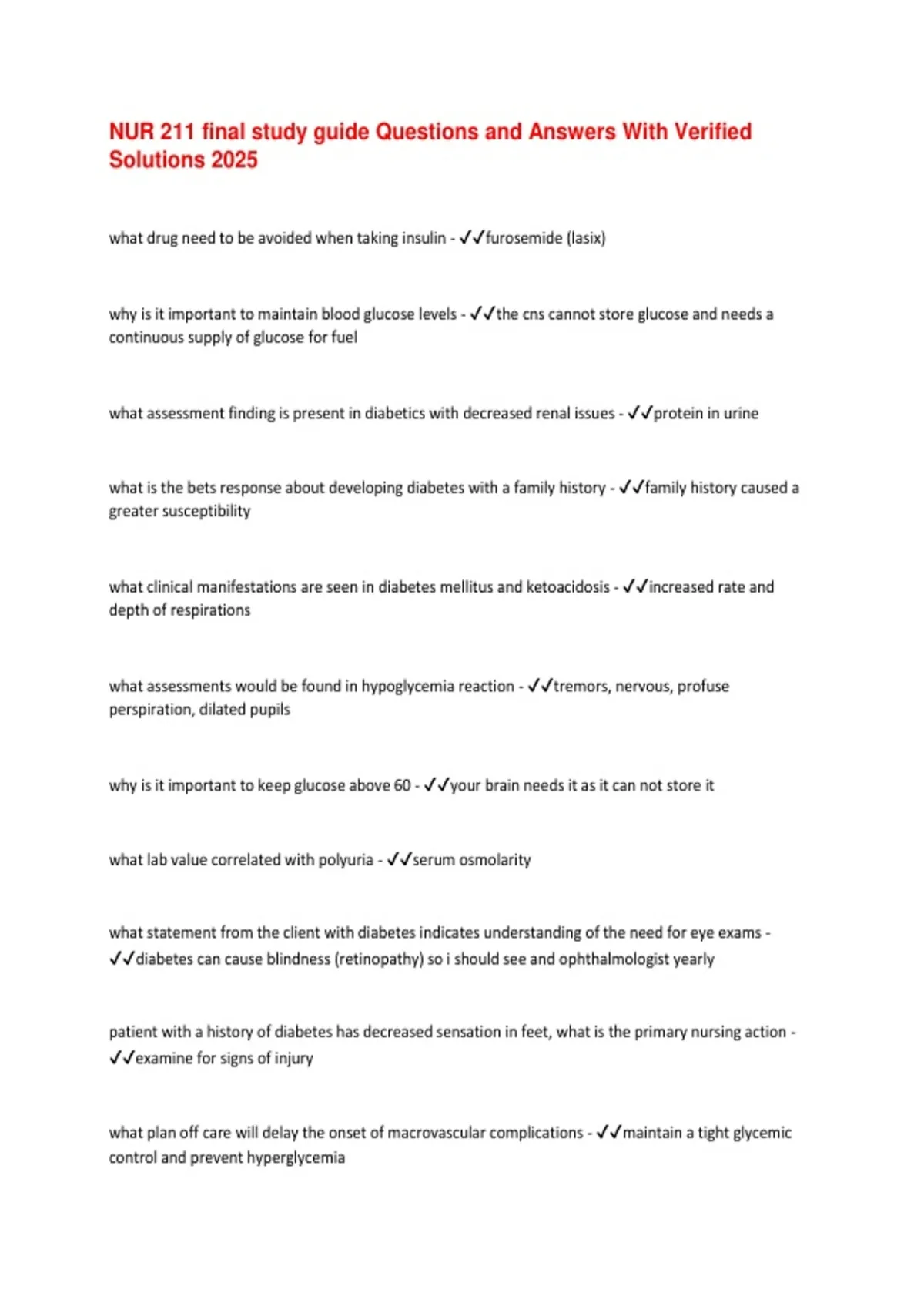 NUR 211 final study guide Questions and Answers With Verified Solutions ...