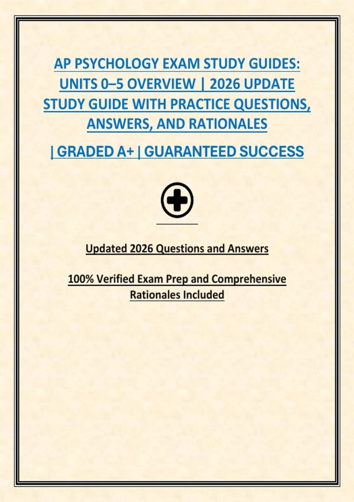 AP PSYCHOLOGY EXAM STUDY GUIDES: UNITS 0–5 OVERVIEW | 2026 UPDATED ...