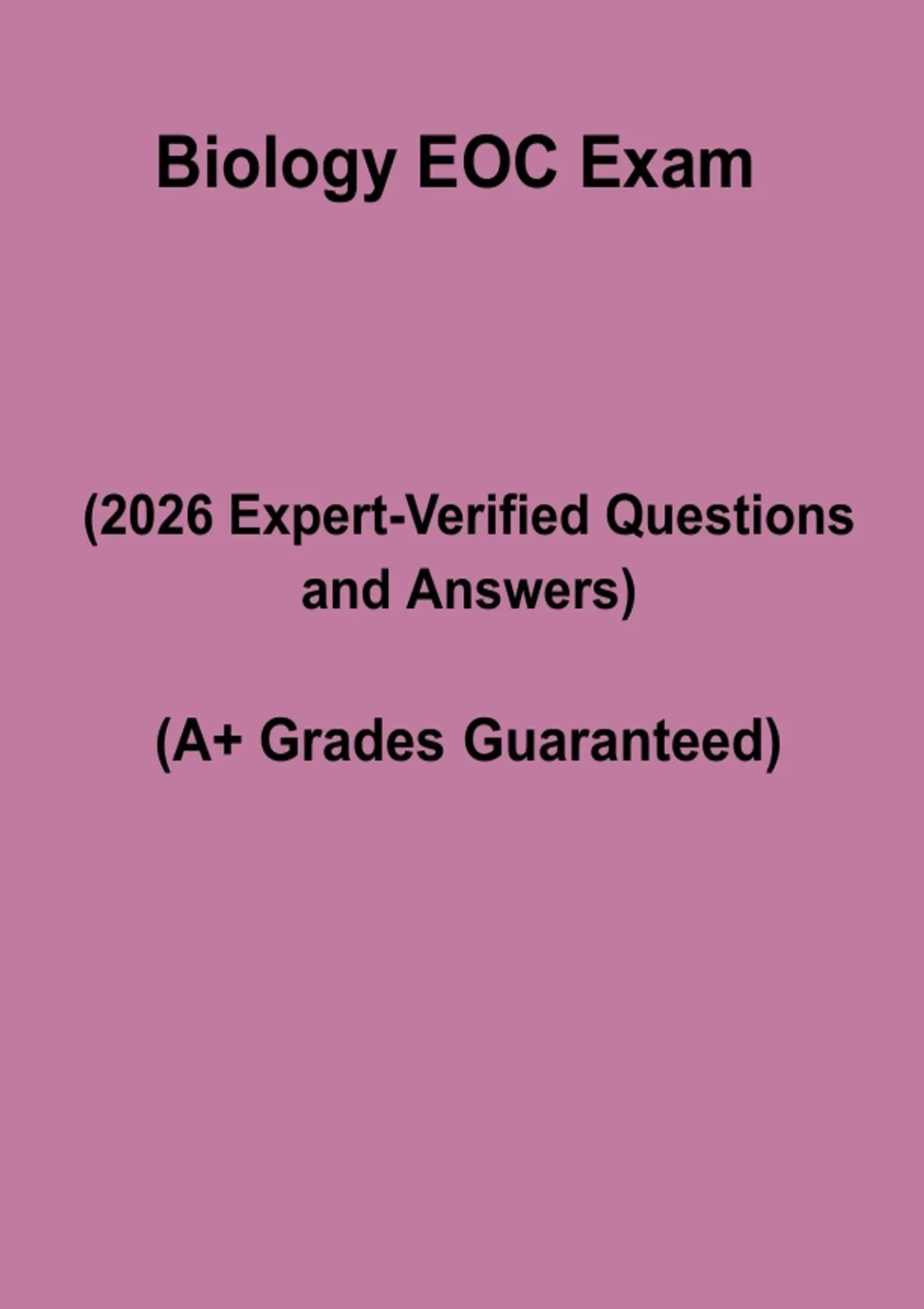Biology EOC Exam PDF – End of Course Study Guide, Practice Questions ...