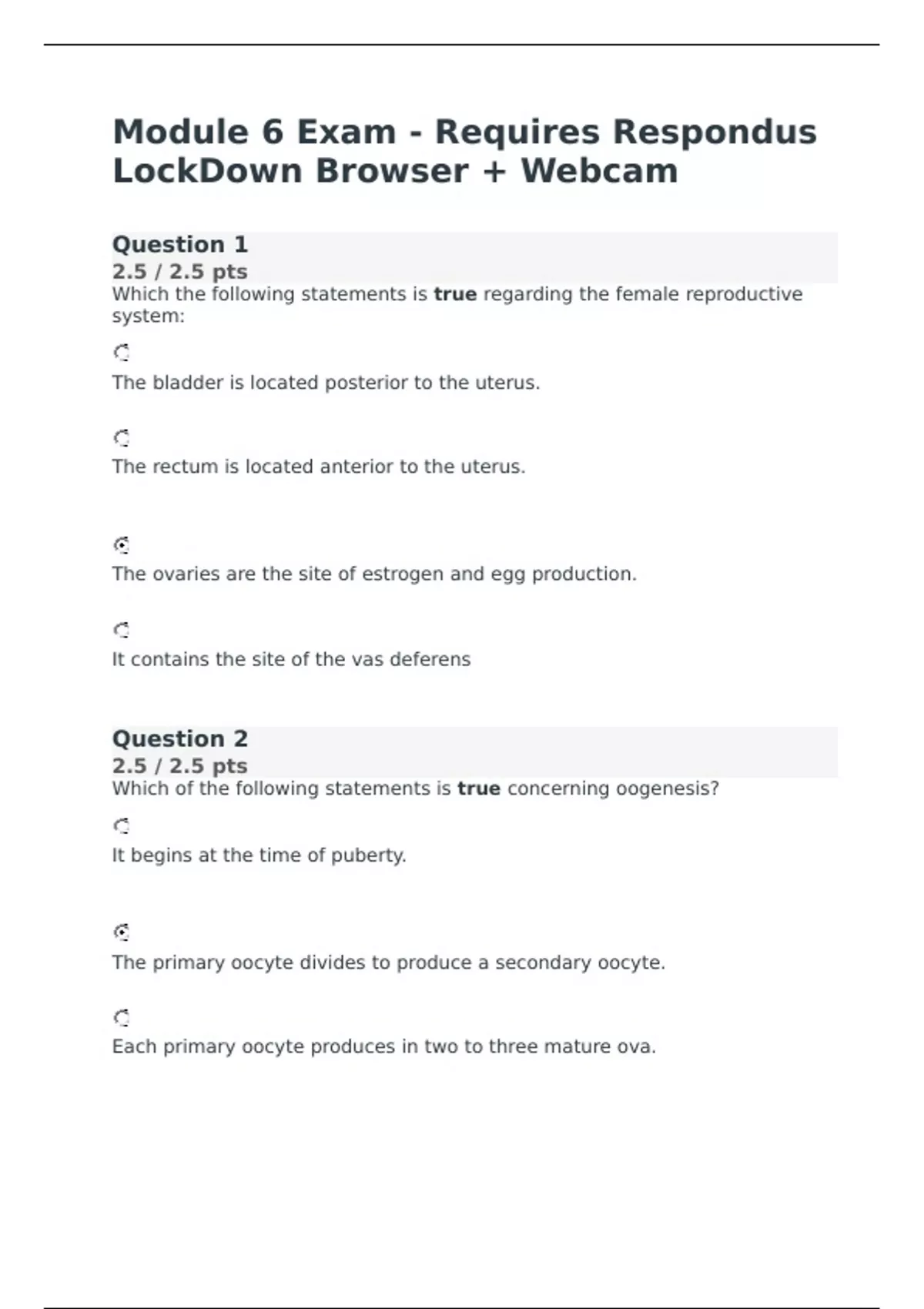 BIO 152 Module 6 exam Anatomy and Physiology II (Portage learning ...