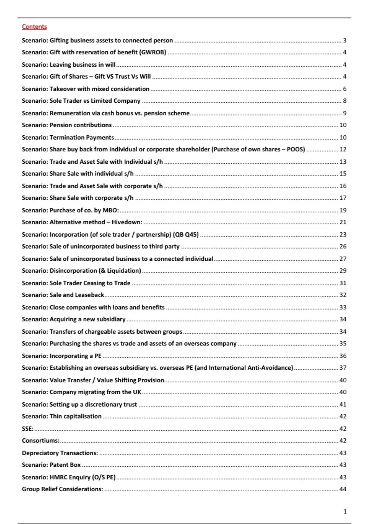 Summary BPT Exam Scenarios (ICAEW ACA - 2023 UPDATED) - ICAEW ACA ...