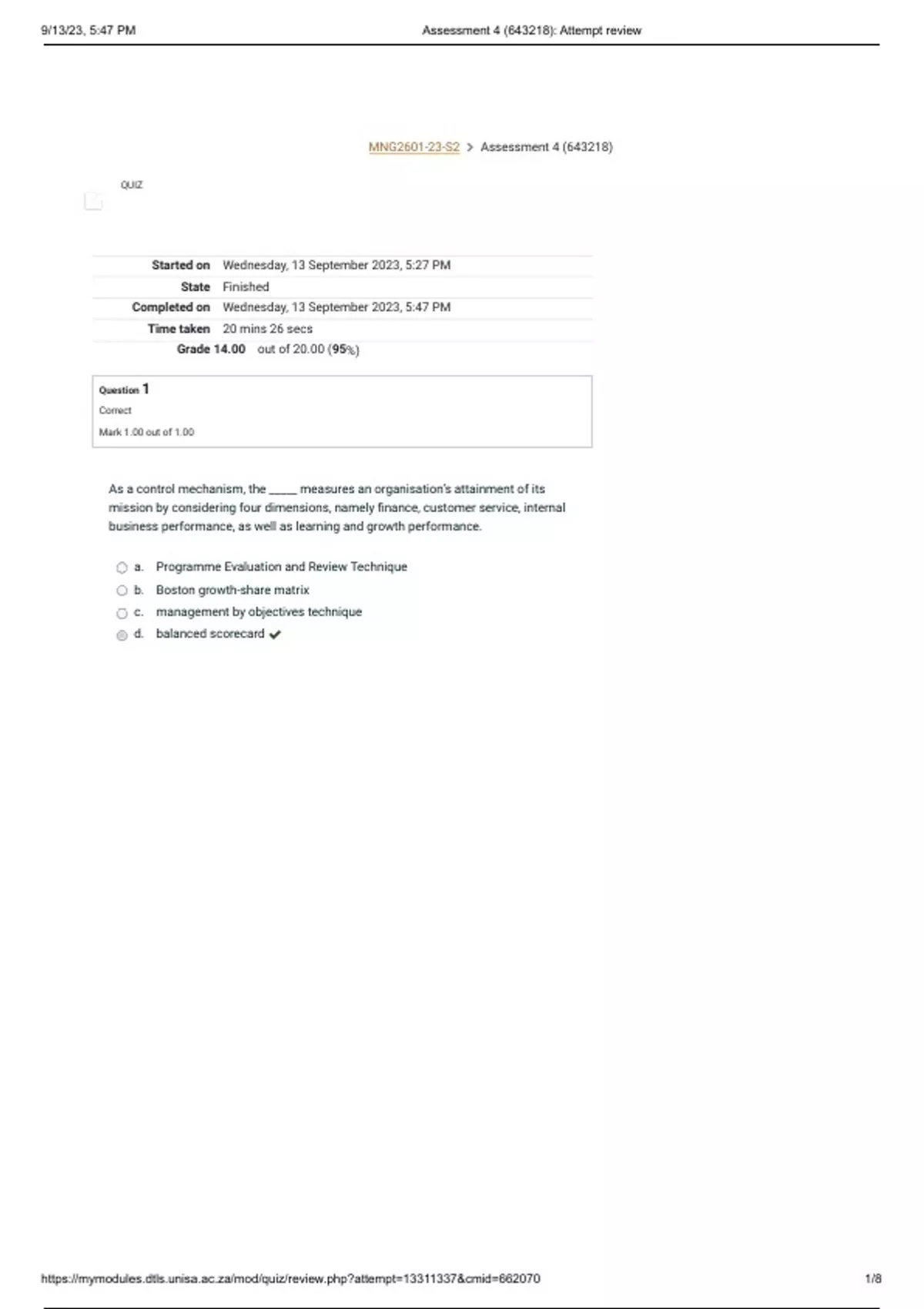 Mng2601 Assignment 4 semester 1 2024 - General Management MNG2601 ...