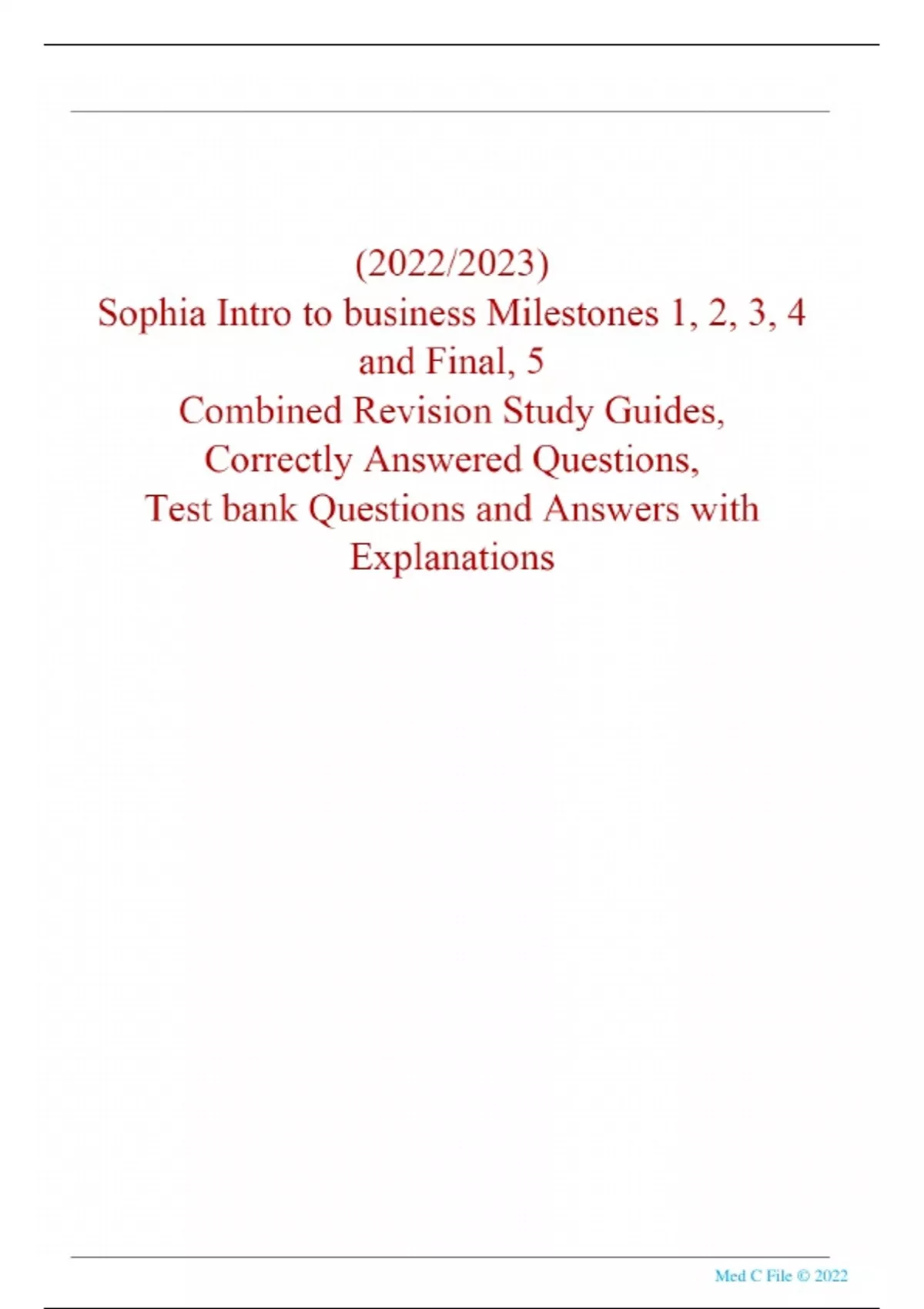 Sophia Intro to business Milestones 1, 2, 3, 4 and Final, 5 Combined ...