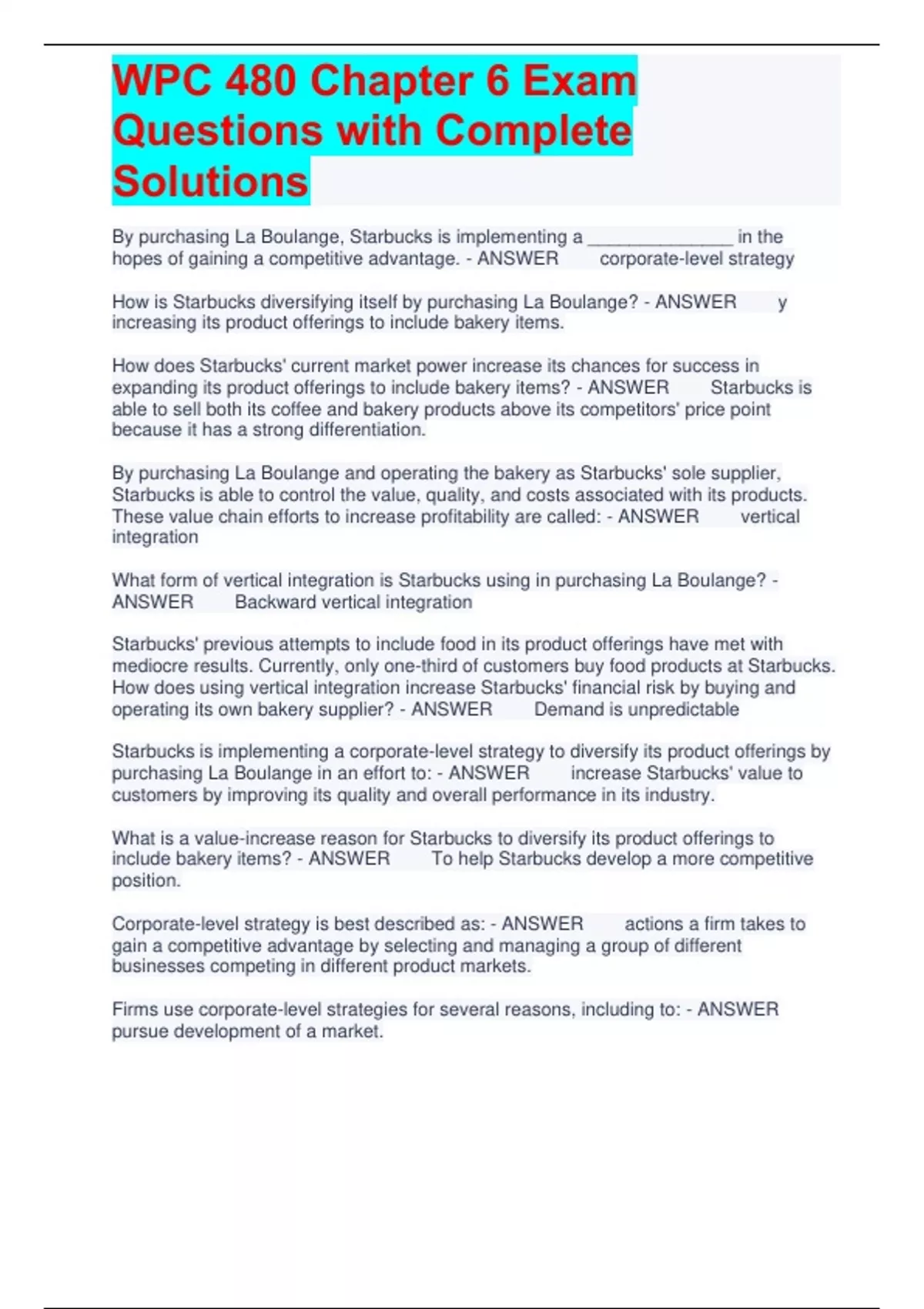 WPC 480 Chapter 6 Exam Questions with Complete Solutions - WPC 480 ...