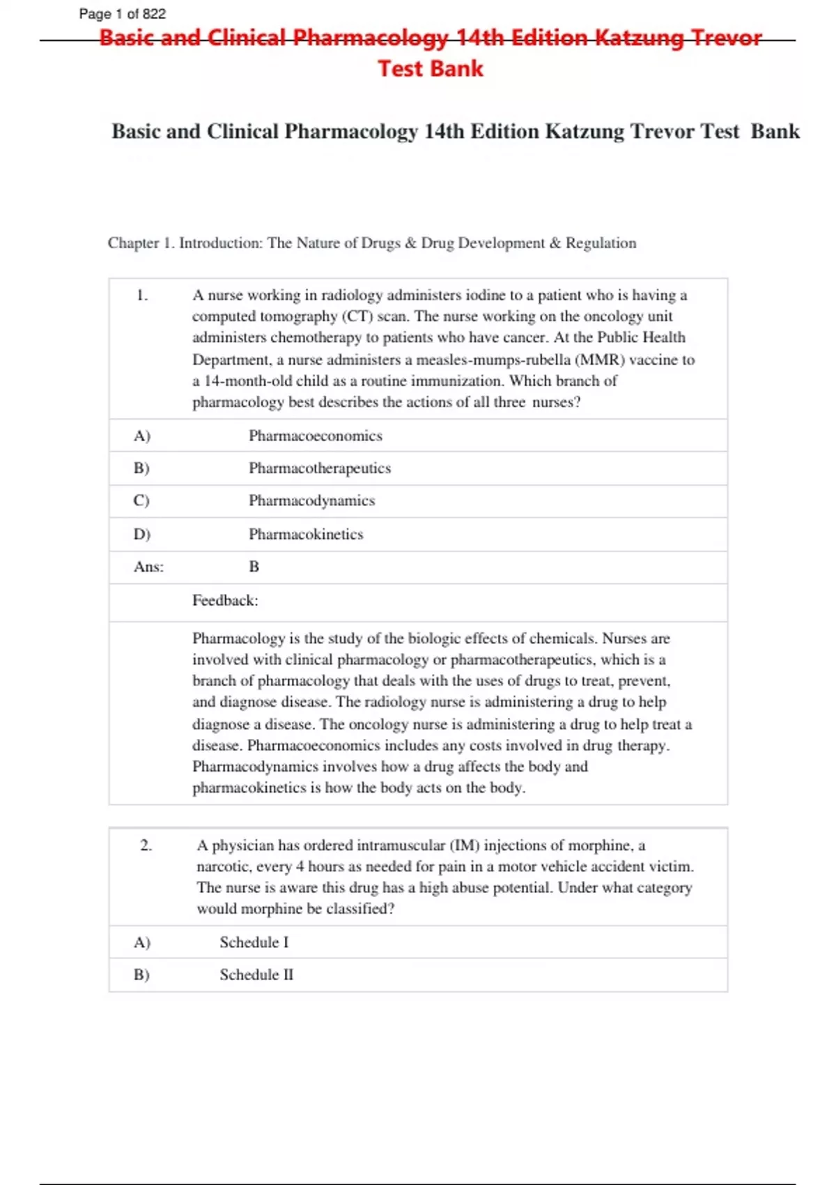 Basic and Clinical Pharmacology 14th Edition Katzung Trevor Test Bank ...