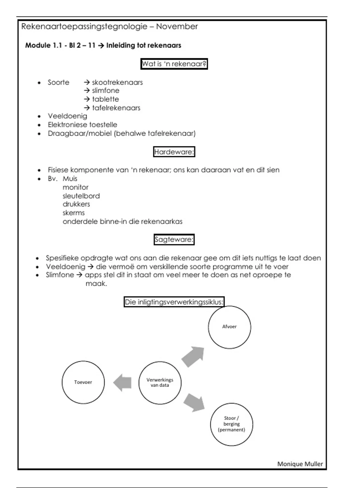 Graad 10 Rekenaar Toepassings Tegnologie (RTT) Opsommings (Module 1.1 ...