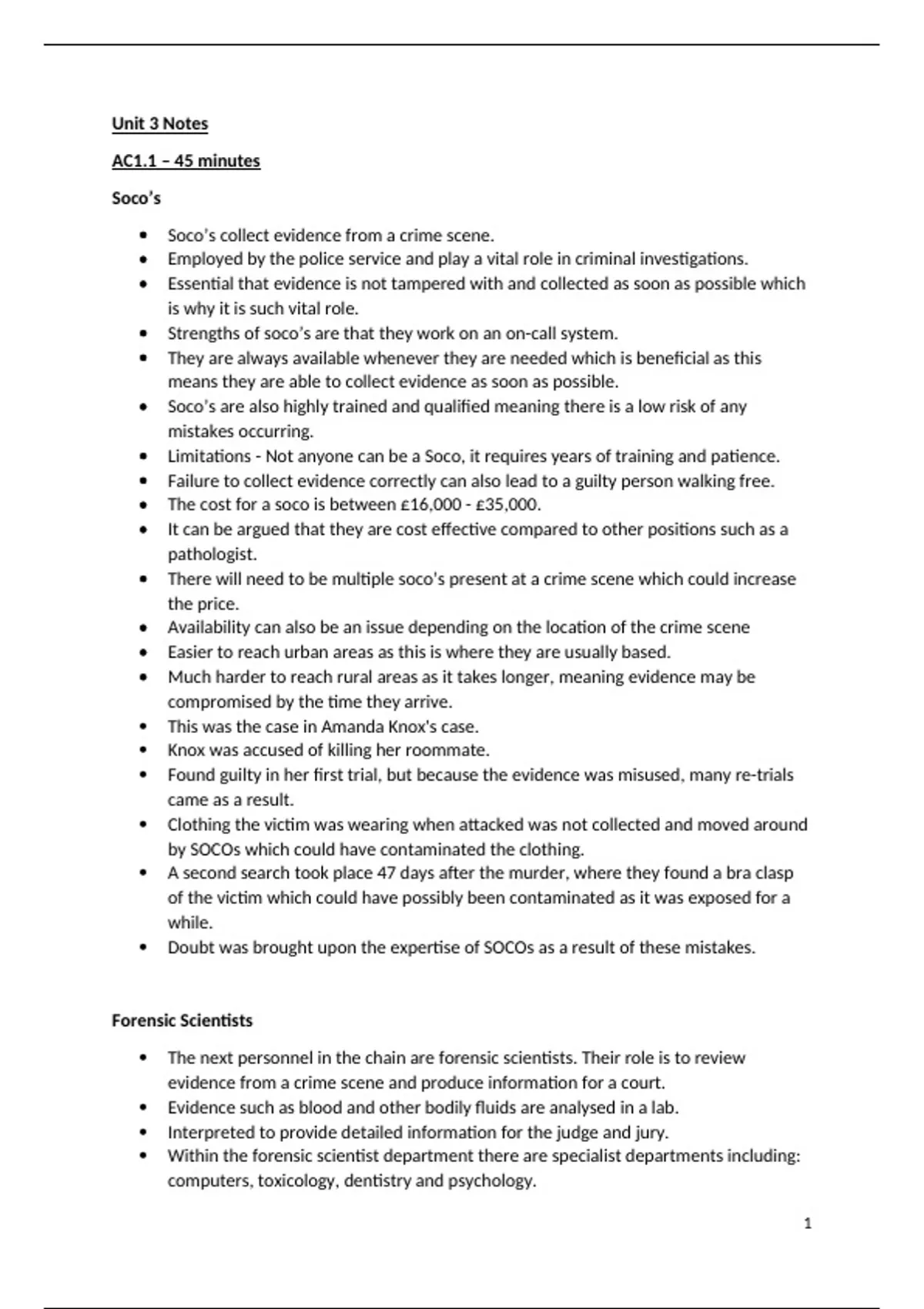 Applied Criminology - FULL Unit 3 Controlled Assessment Notes - Crime ...