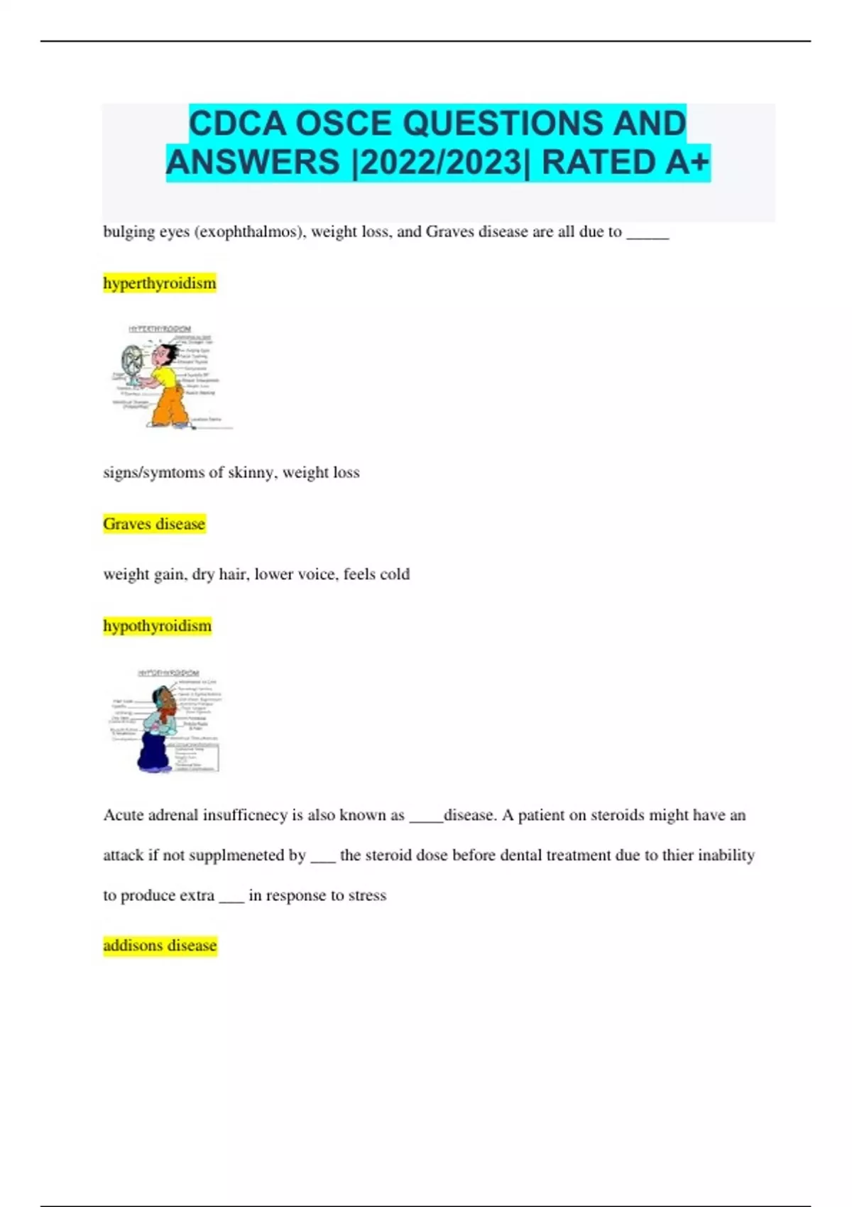 CDCA OSCE QUESTIONS AND ANSWERS |2022/2023| RATED A+ - CDCA OSCE ...