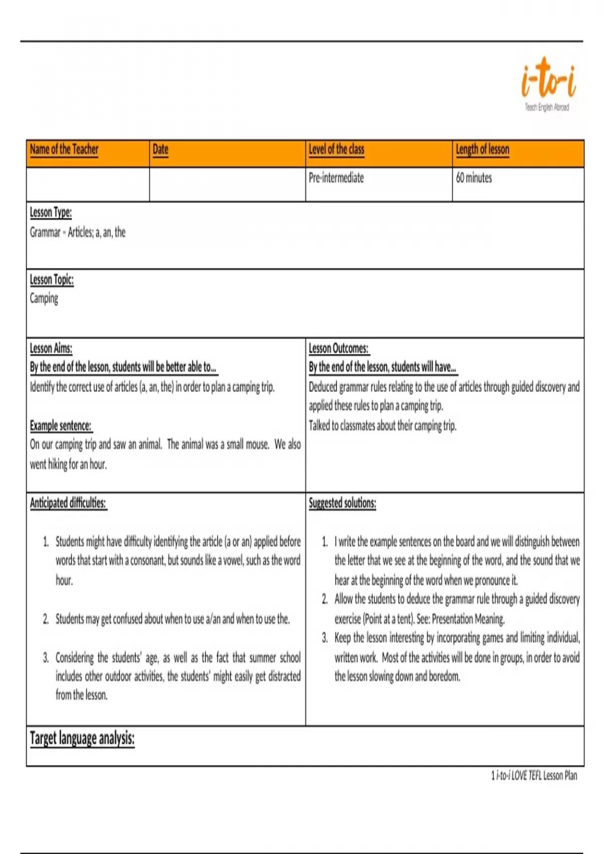 L5 Basic Fundamentals Assignment 2, grammar lesson plan *passed* - TEFL ...