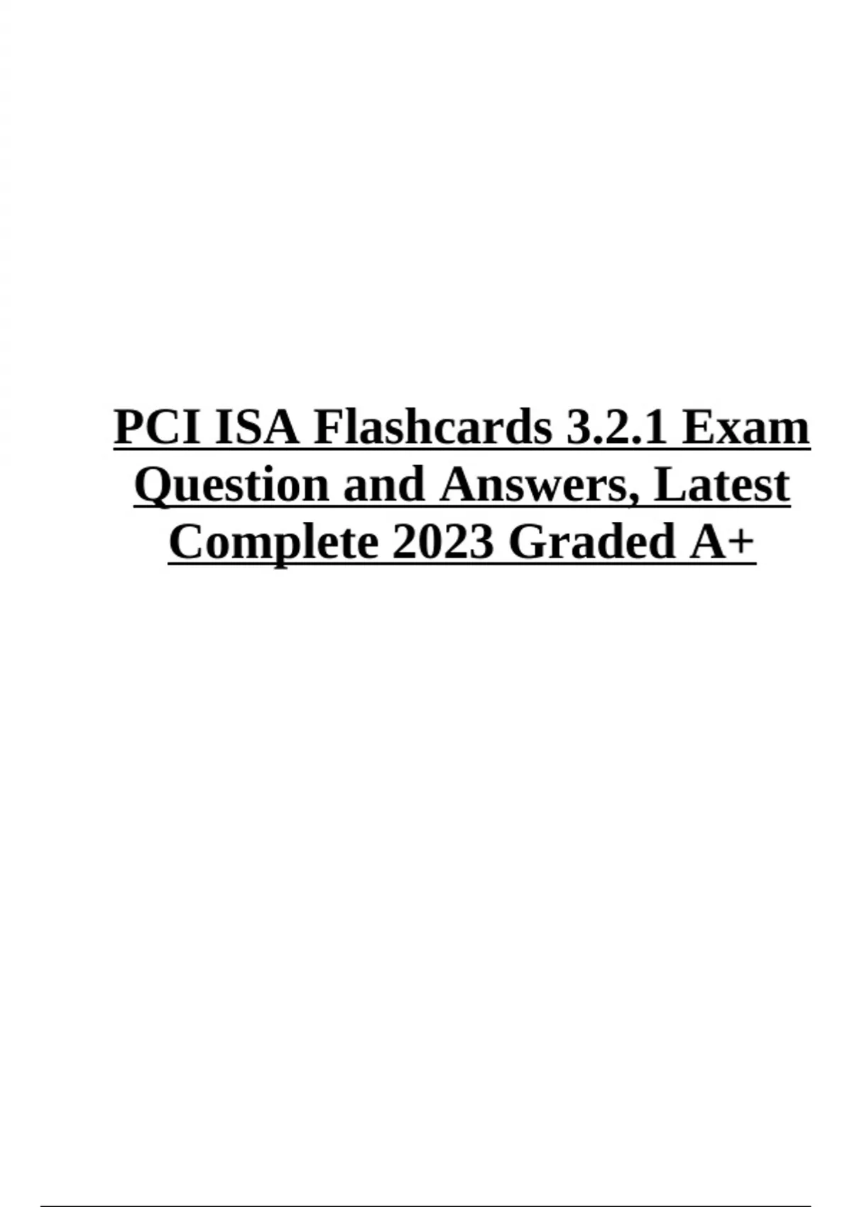PCI ISA Flashcards 3.2.1 Exam - Question and Answers | Latest Complete ...