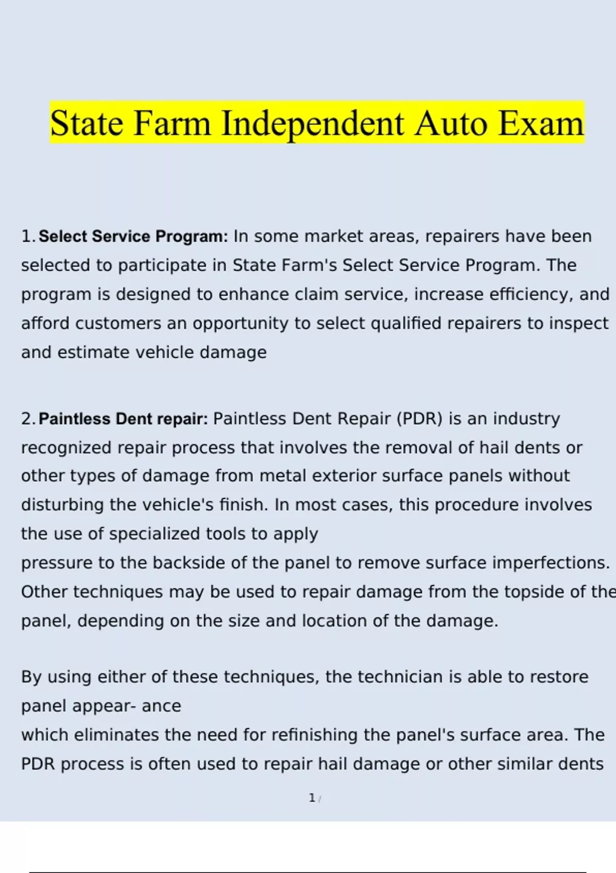 State Farm Fire Independent Policy Exam STUDY BUNDLE PACK SOLUTION ...