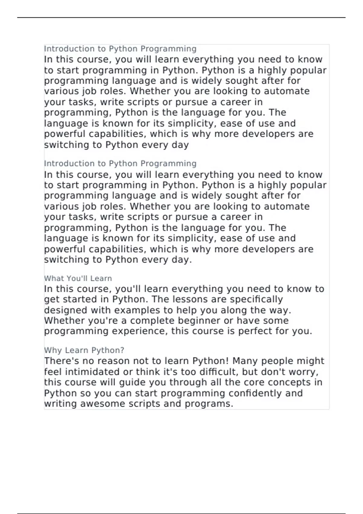 Basics of python - Python - Stuvia US