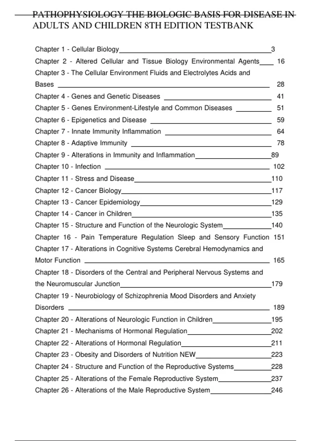 PATHOPHYSIOLOGY THE BIOLOGIC BASIS FOR DISEASE IN ADULTS AND CHILDREN ...