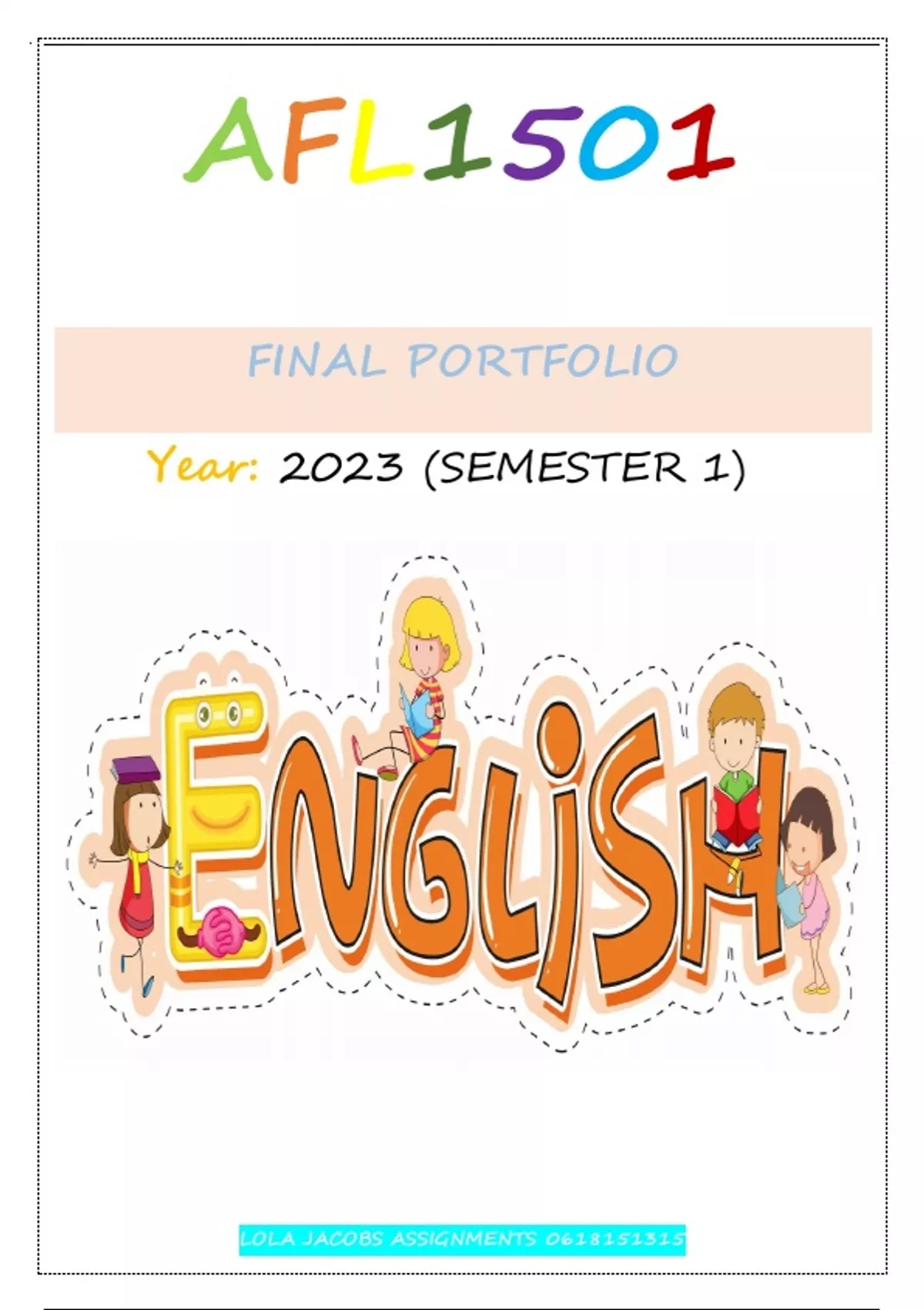 AFL1501 PORTFOLIO S1 2023 - AFL1501 - Language Through An African Lens ...