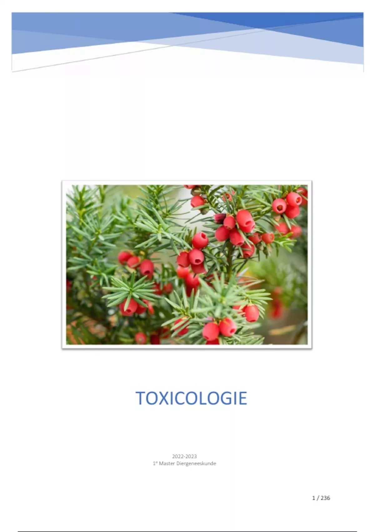 Volledige samenvatting TOXICOLOGIE e Master diergeneeskunde UGent ...
