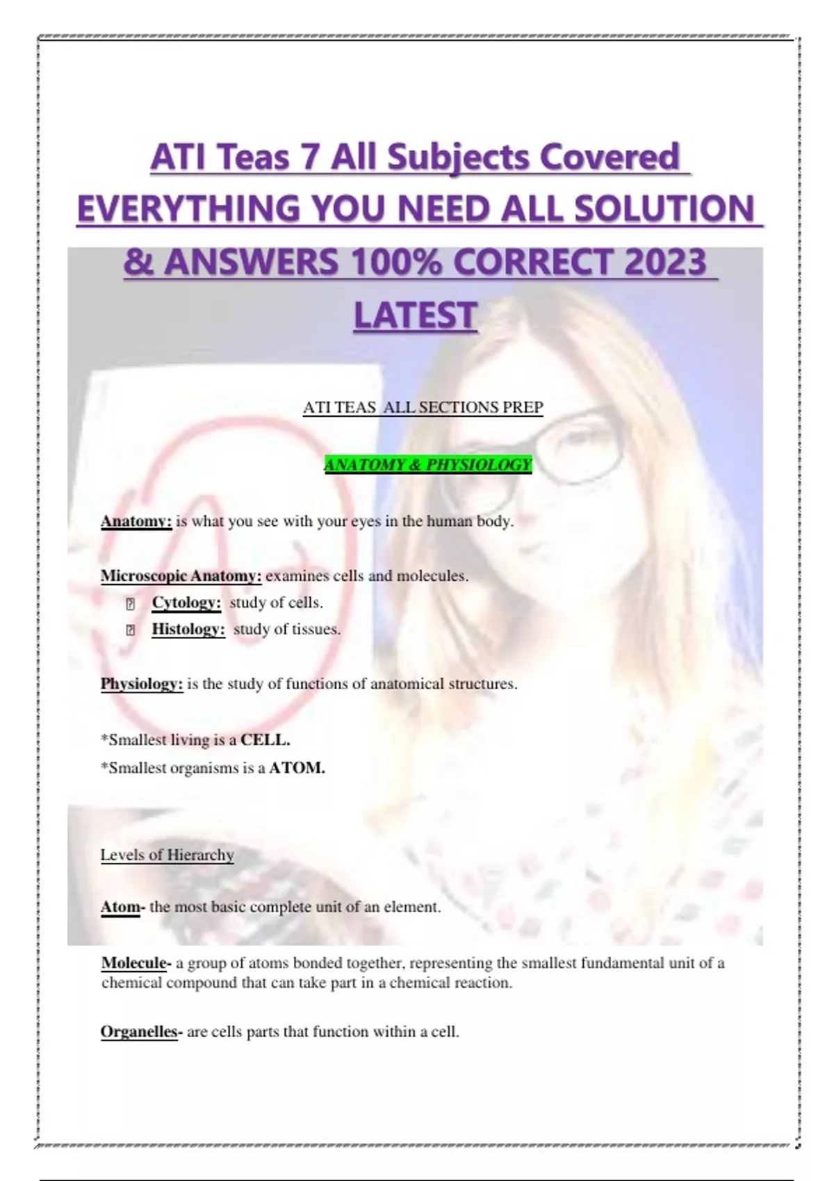 ATI Teas 7 All Subjects Covered EVERYTHING YOU NEED ALL SOLUTION ...