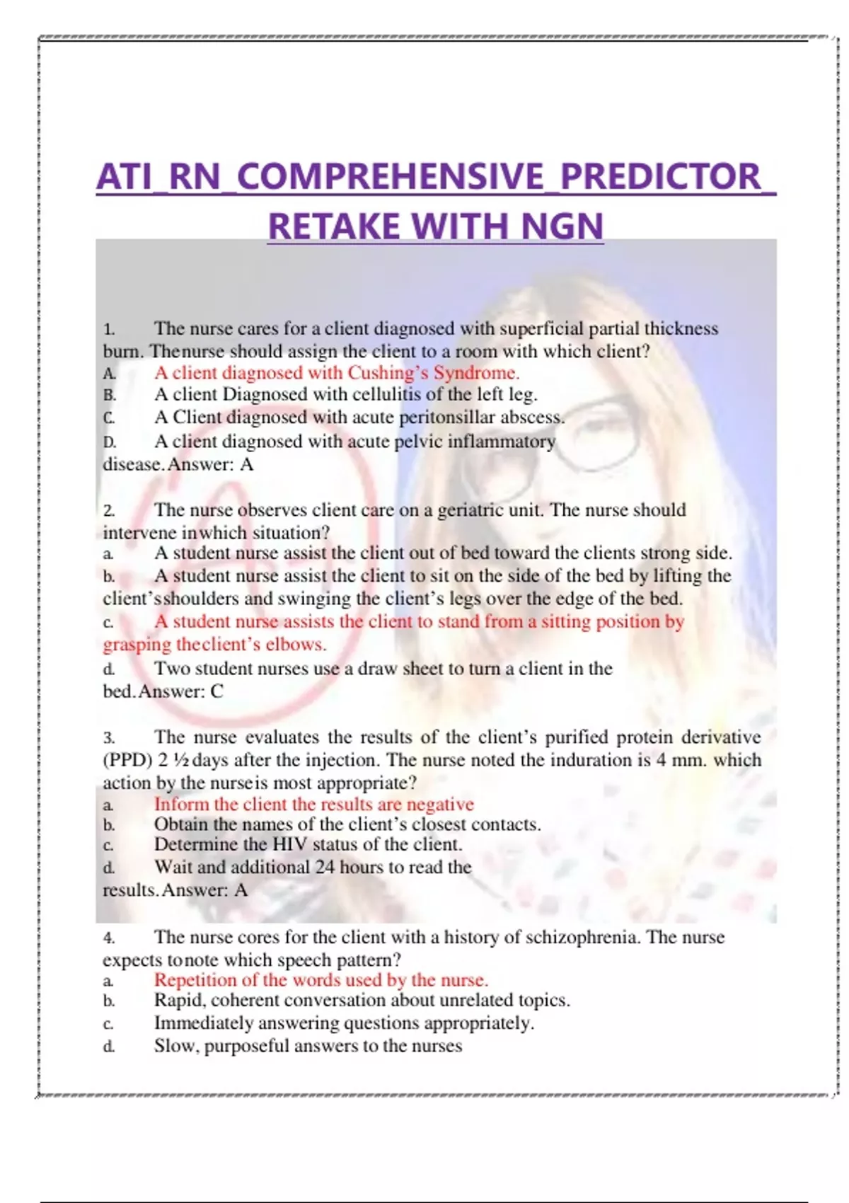 ATI_RN_COMPREHENSIVE_PREDICTOR_ RETAKE WITH NGN 2023 NEWEST UPDATE GRADED A + - ATI_RN ...