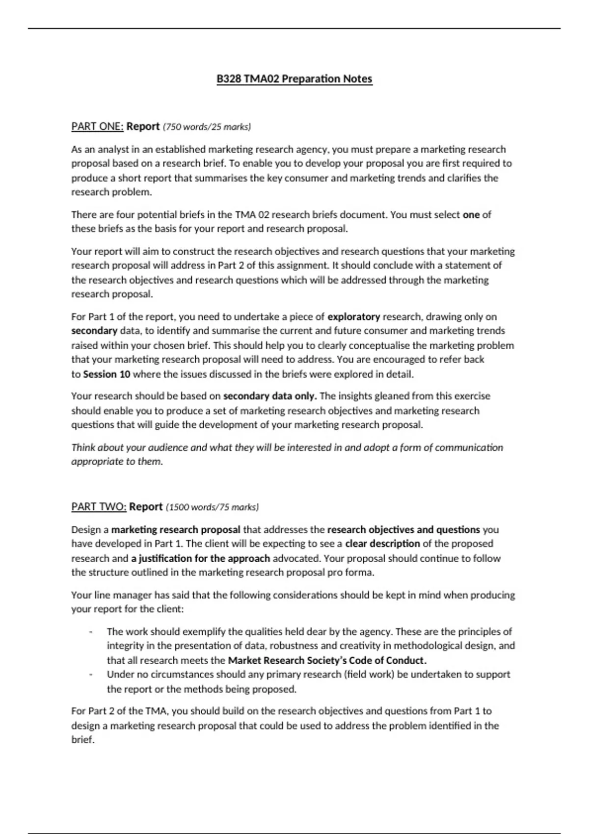 B328 Marketing in Action TMA02 Preparation - B328 Marketing in Action ...