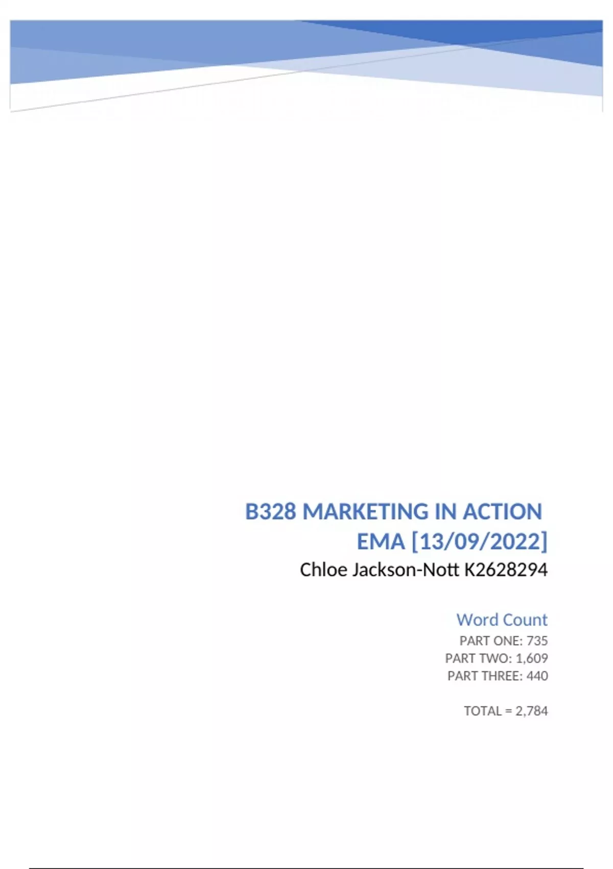 B328 Marketing in Action End of Module (EMA) - Marketing in Action ...