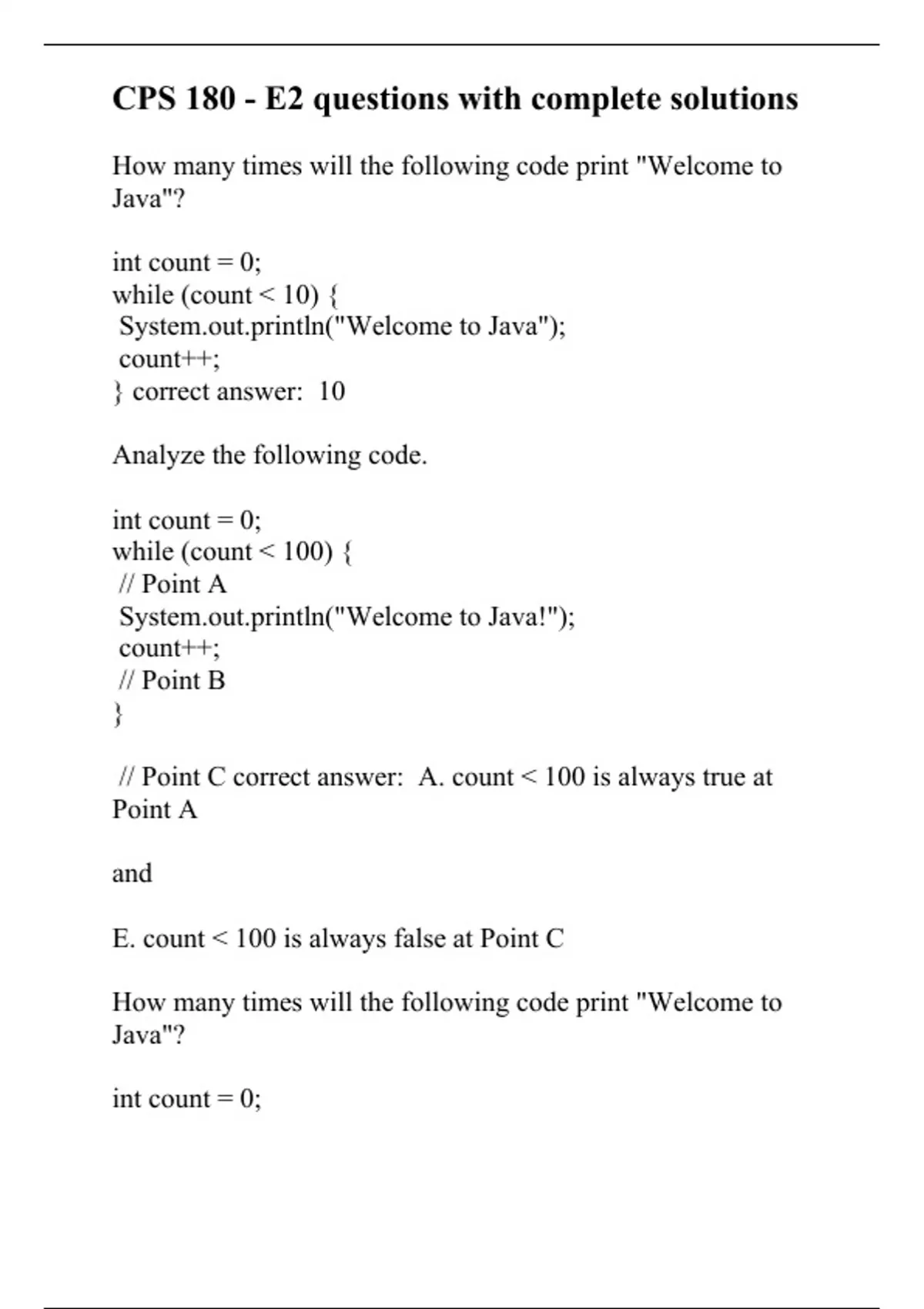 CPS 180 - E2 questions with complete solutions - CPS 180 - Stuvia US